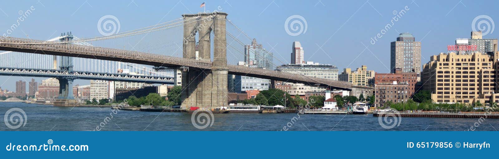 Brooklyn Bridge panorama editorial photo. Image of brooklyn - 65179856