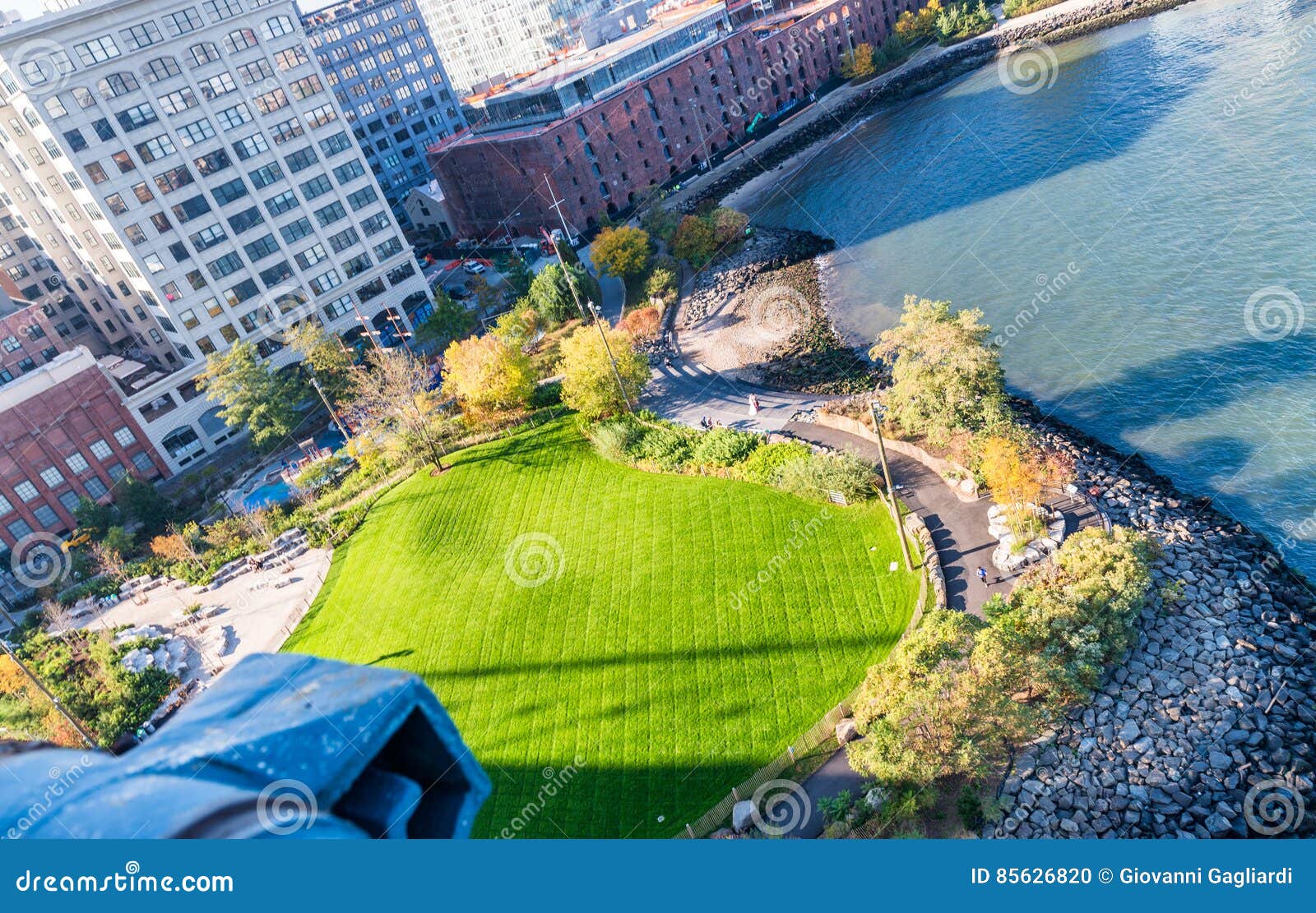 Brooklyn Bridge Park Aerial View Stock Photo - Image of urban ...