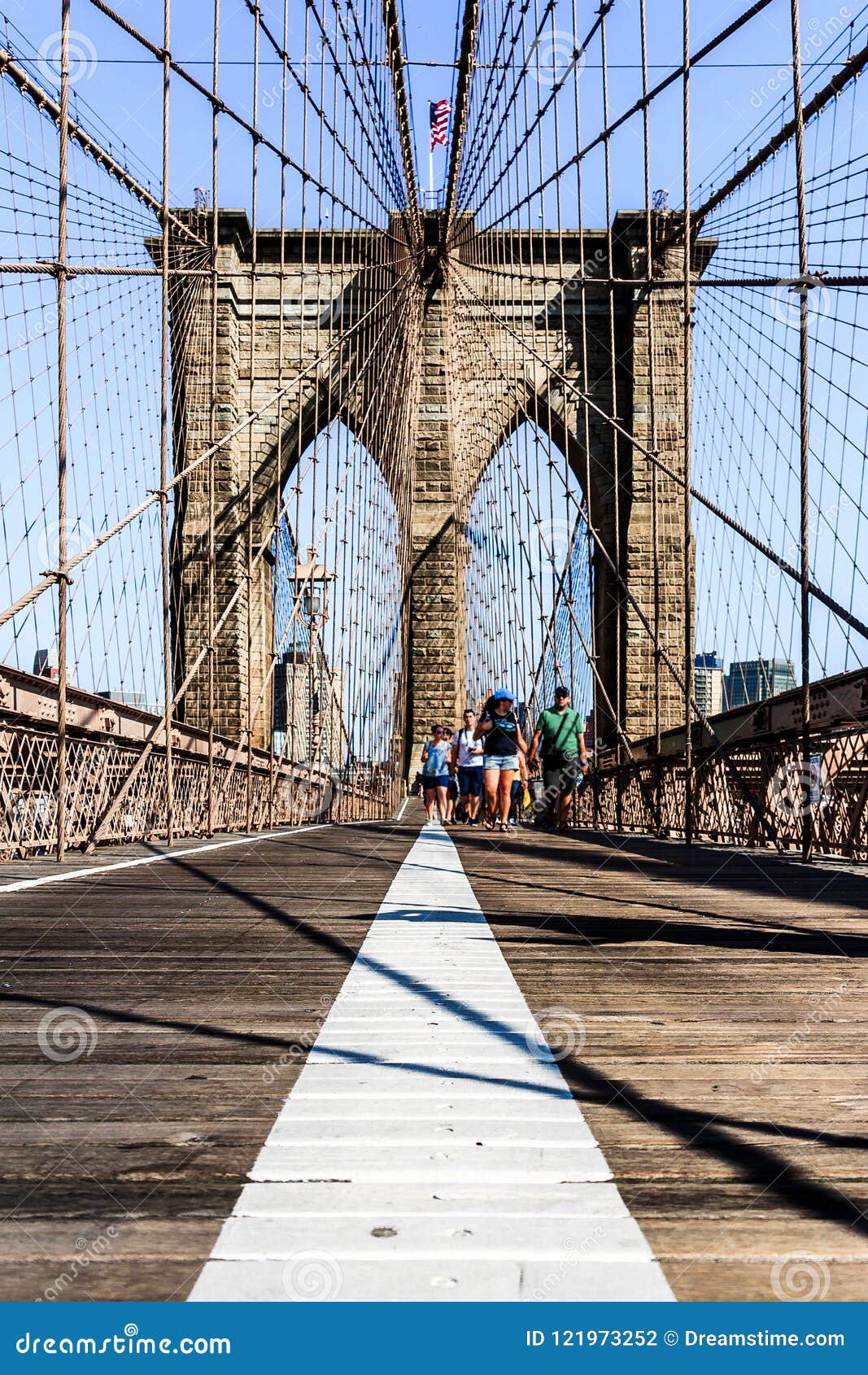 Brooklyn Bridge from Pedestrian Deck Editorial Photography - Image of ...
