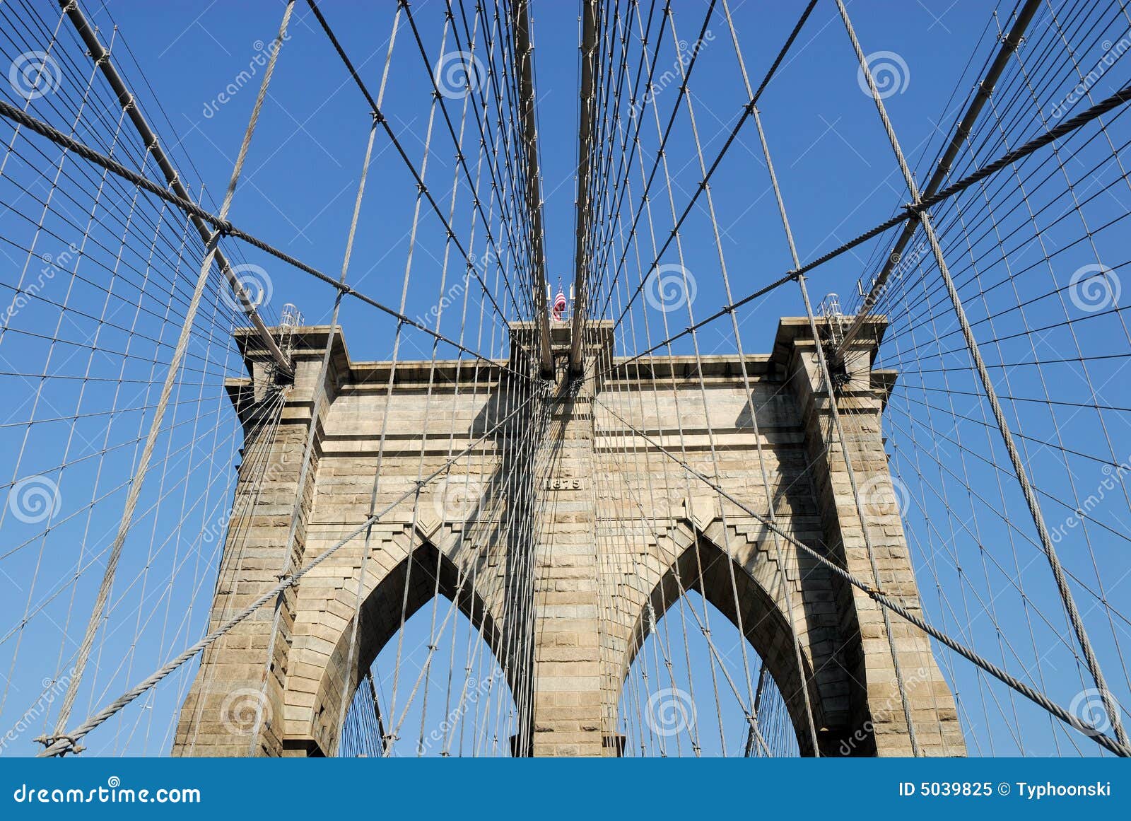 Brooklyn Bridge Pylon, New York Stock Image - Image of bridge, iron ...