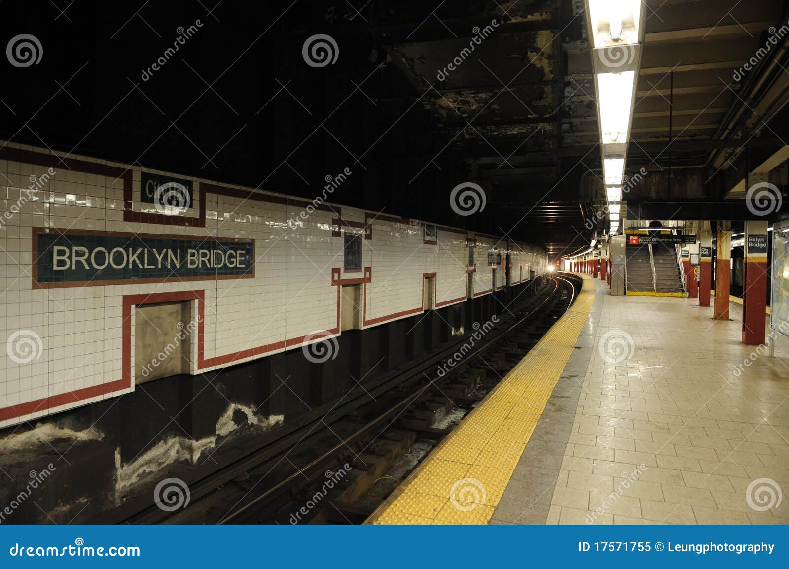 Brooklyn Bridge Subway Station Stock Image - Image of urban ...