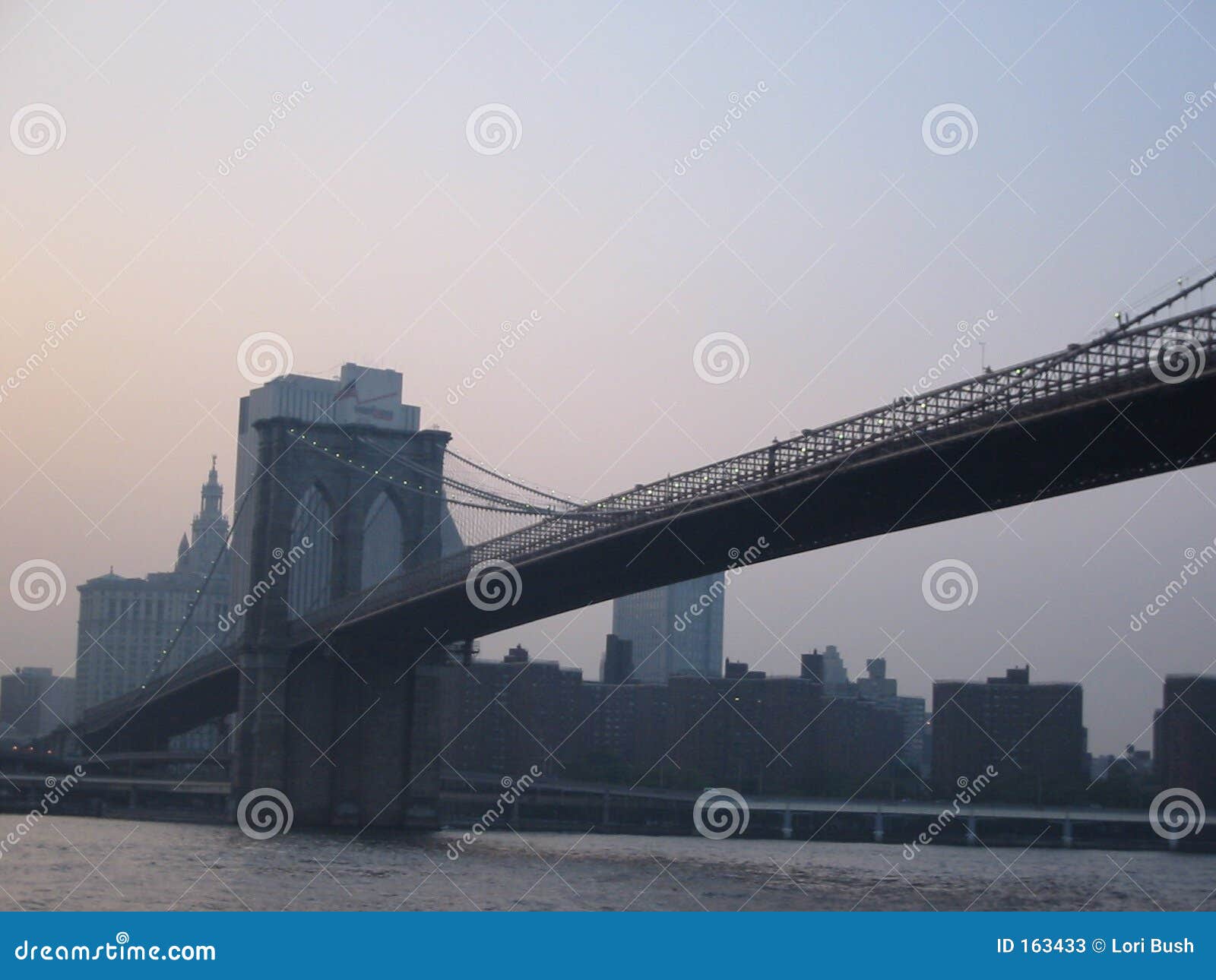 Brooklyn Bridge at Sunset stock image. Image of bridge - 163433