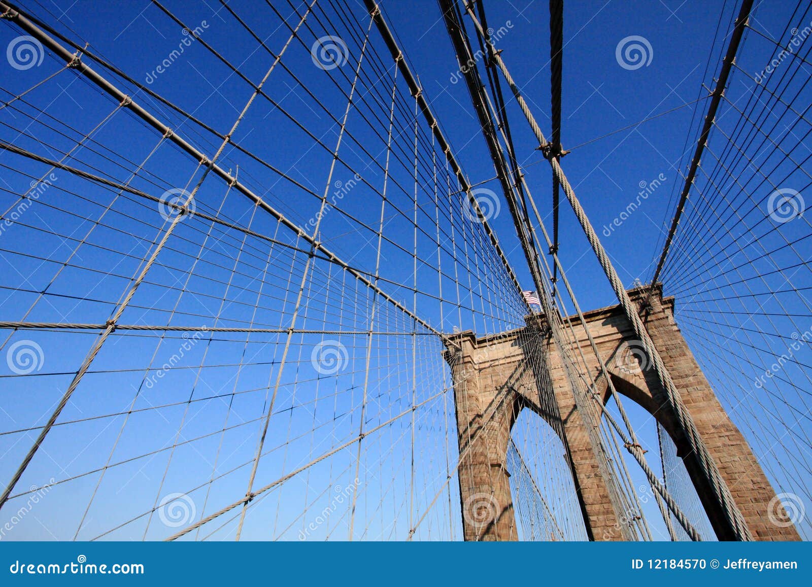 Brooklyn Bridge Web of Cables Stock Photo - Image of landmark, bridge ...