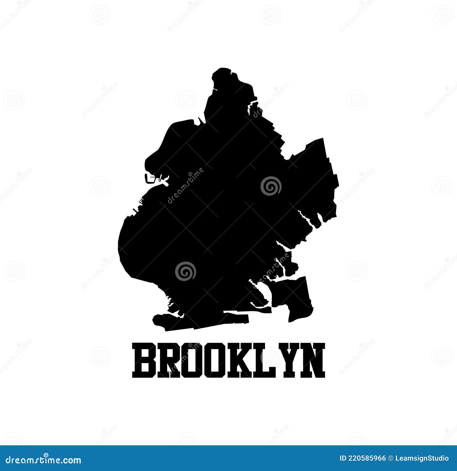 Brooklyn Map Design Illustration Stock Vector - Illustration of area ...