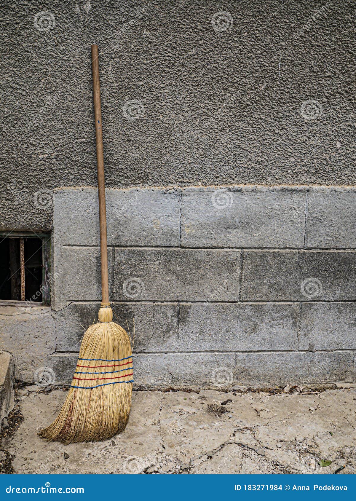 Broom or Besom Leaned at the Wall. Stock Photo - Image of cells, away ...