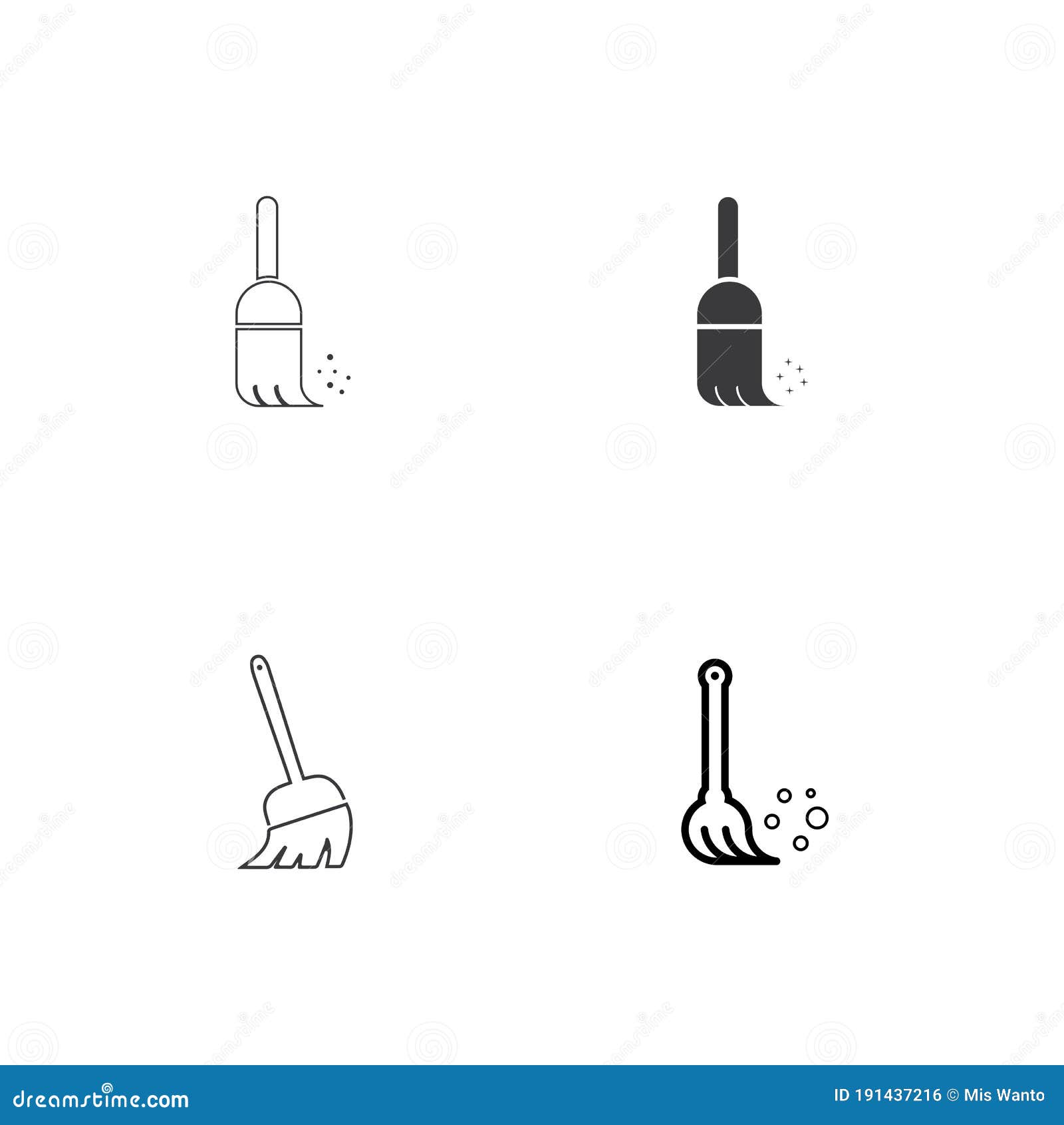 Broom Cleaning Icon Vector Design Stock Vector - Illustration of dust ...