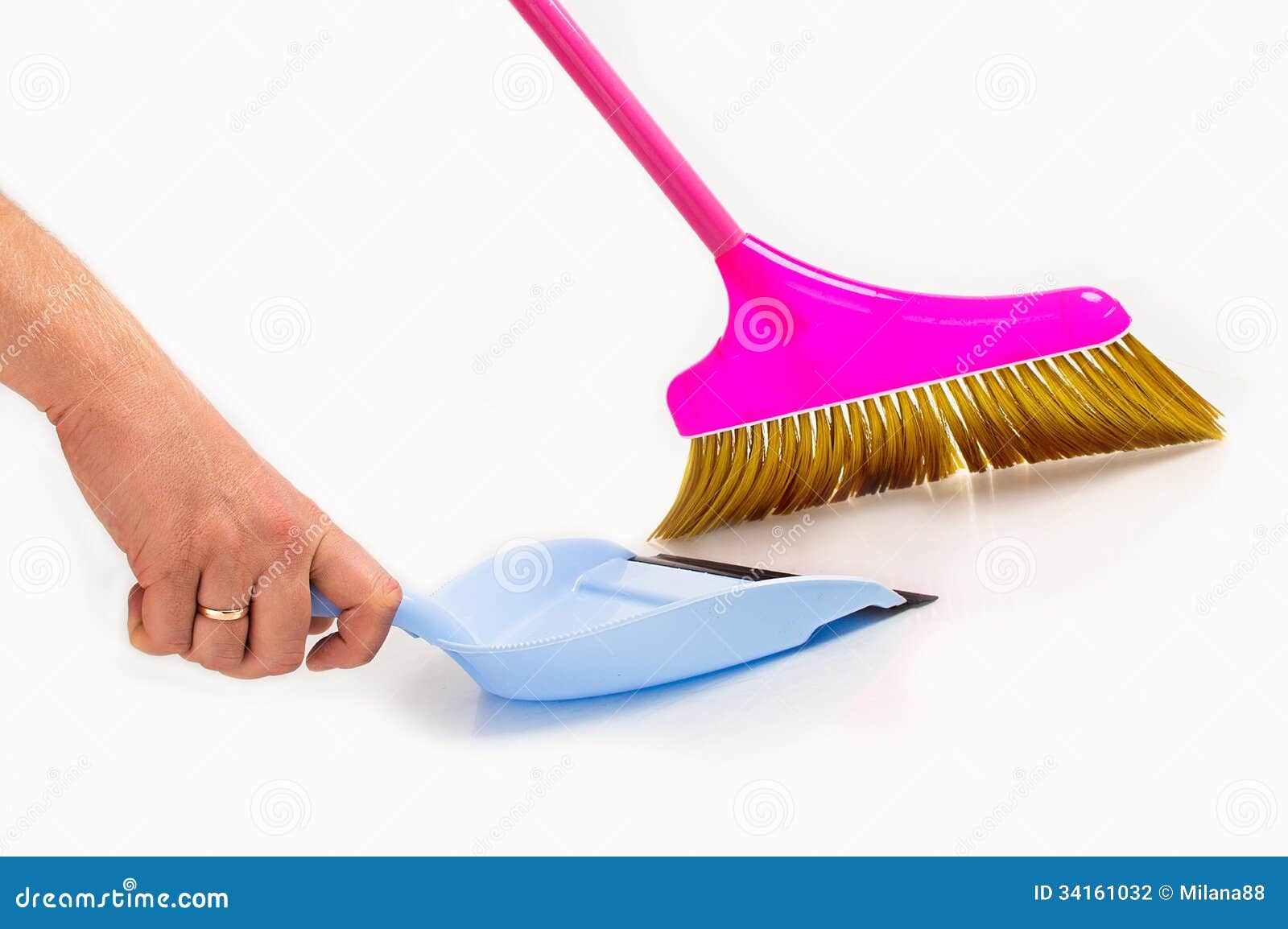 Broom and dustpan stock photo. Image of pink, sweep, plastic - 34161032