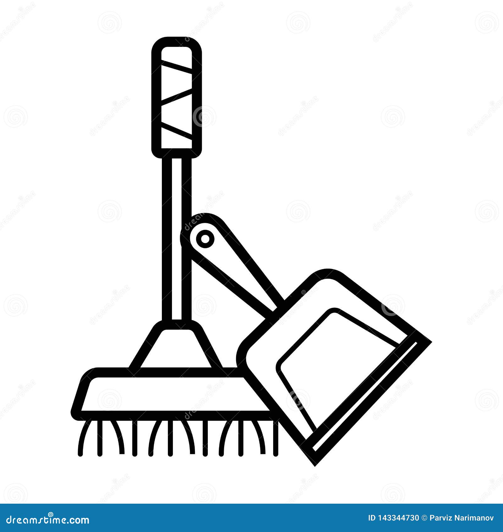 Broom and dustpan icon stock illustration. Illustration of cleaner ...