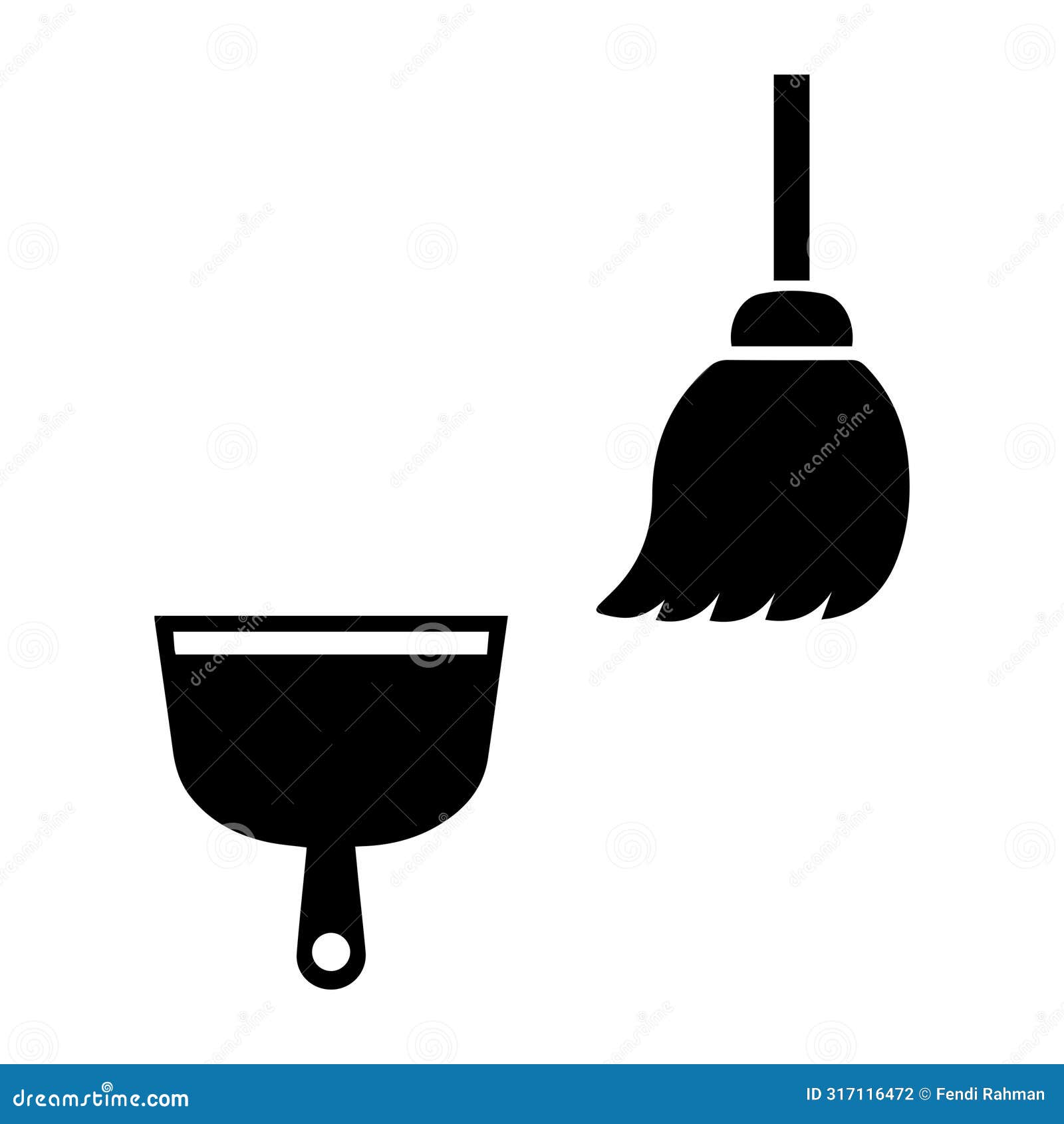 Broom and Dustpan Icon Symbol Illustration Stock Illustration ...