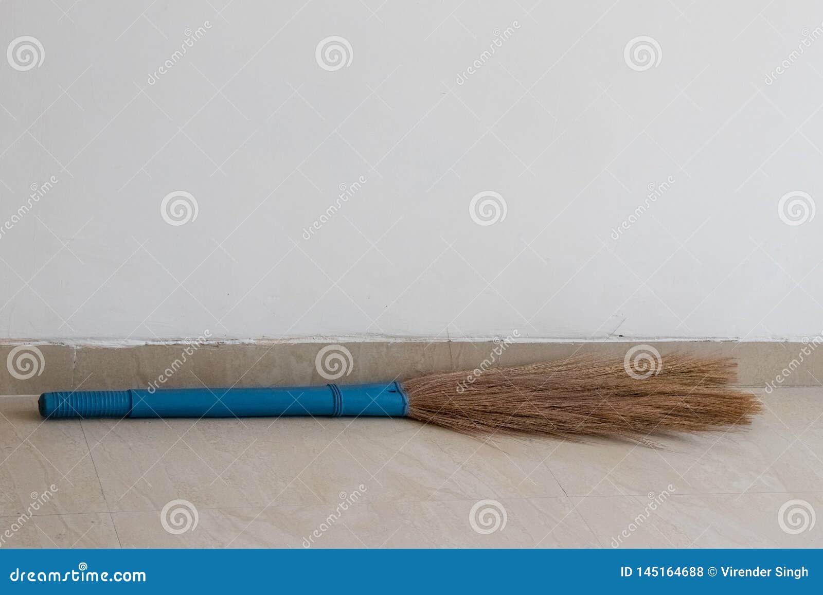 Broom on floor stock photo. Image of brooming, house - 145164688