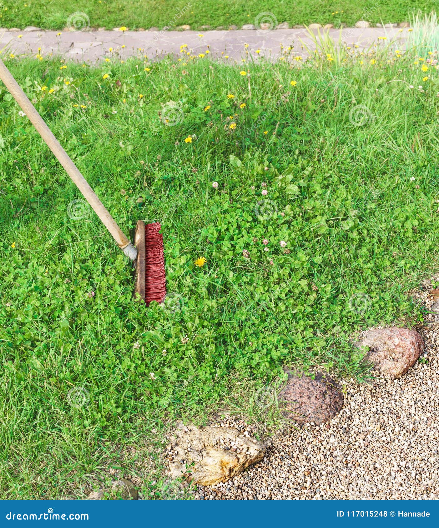 Broom on grass stock photo. Image of broom, equipment - 117015248
