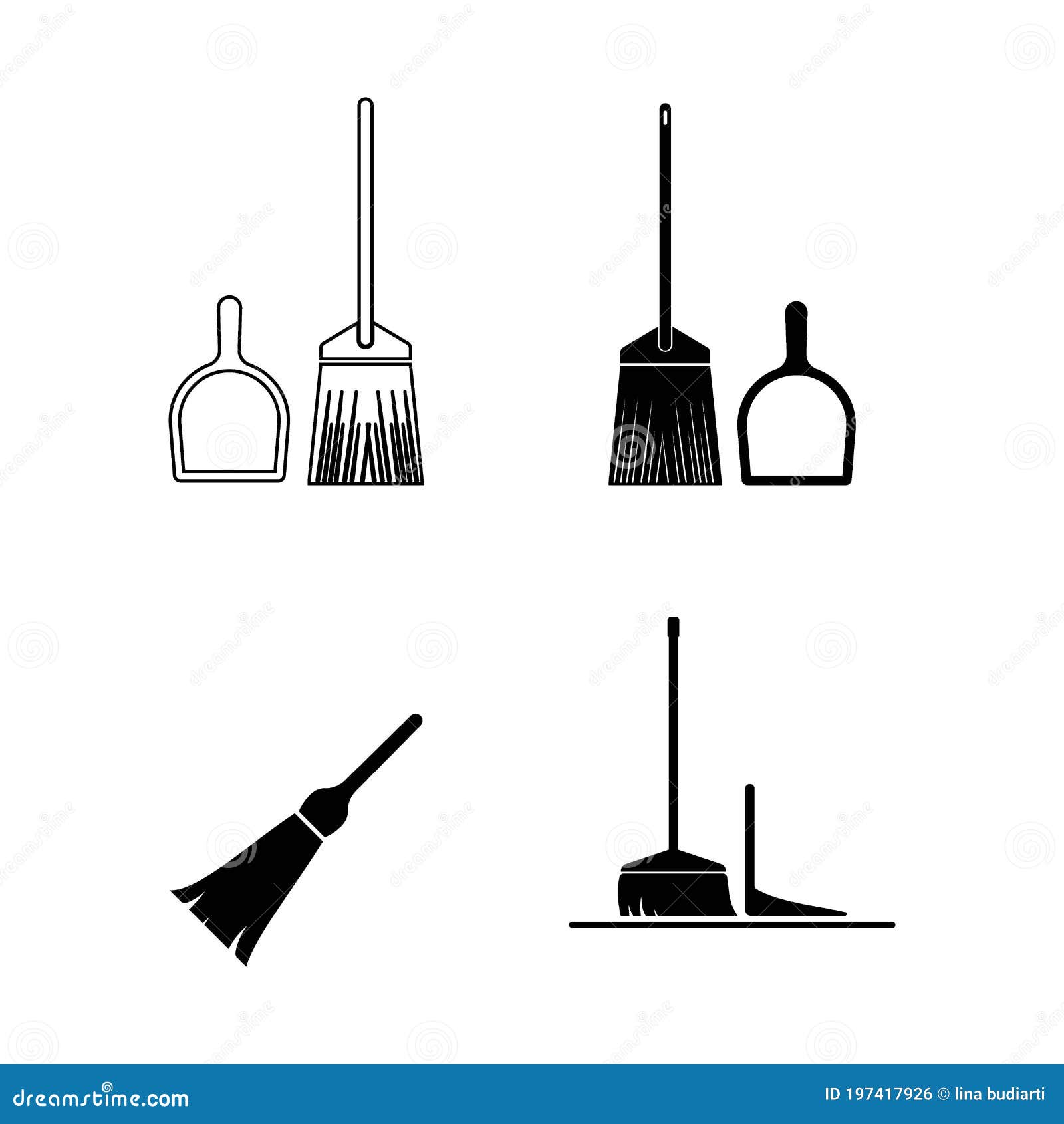 Broom logo stock vector. Illustration of logo, sanitary - 197417926
