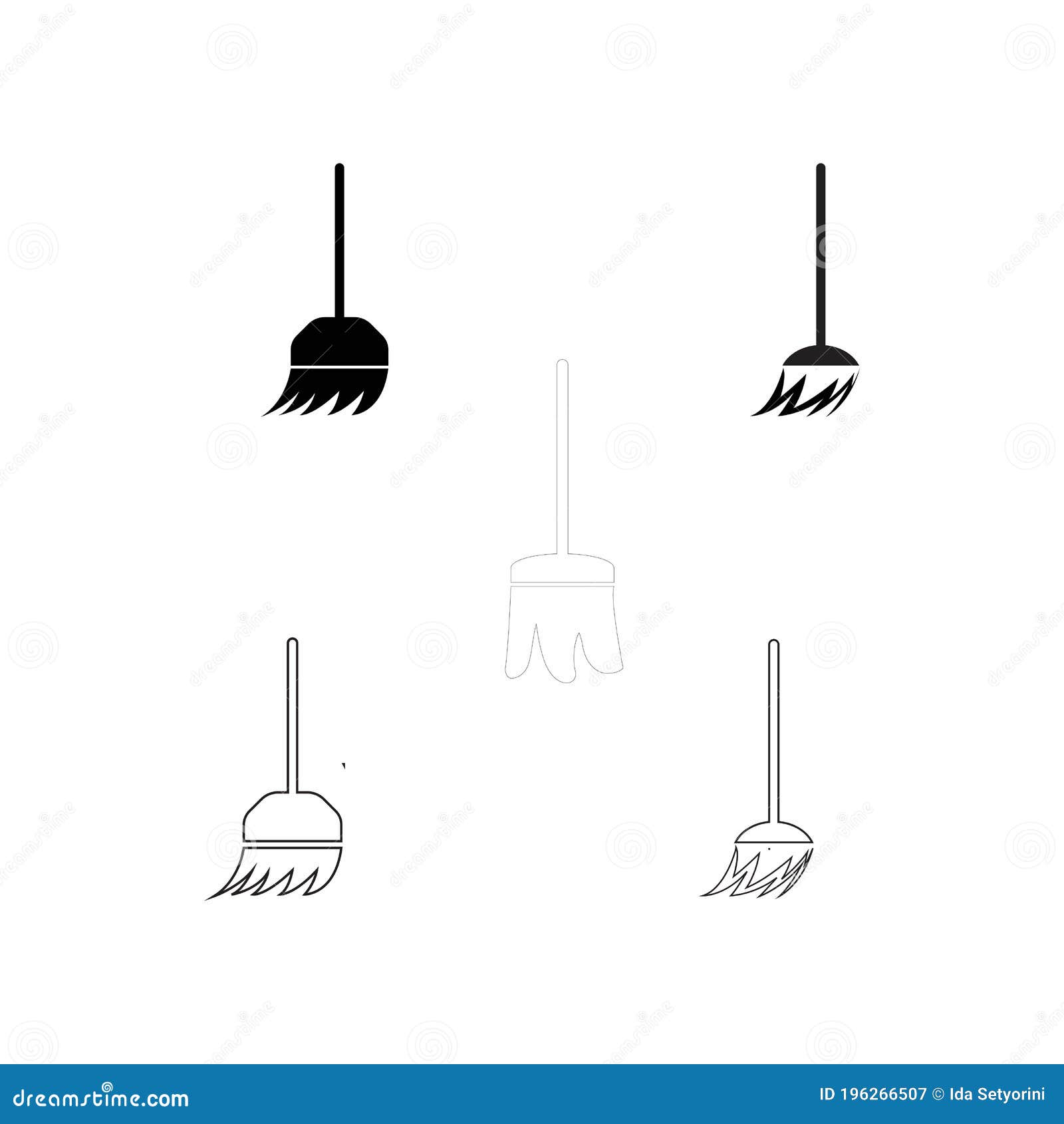 Broom logo stock vector. Illustration of vintage, sweep - 196266507