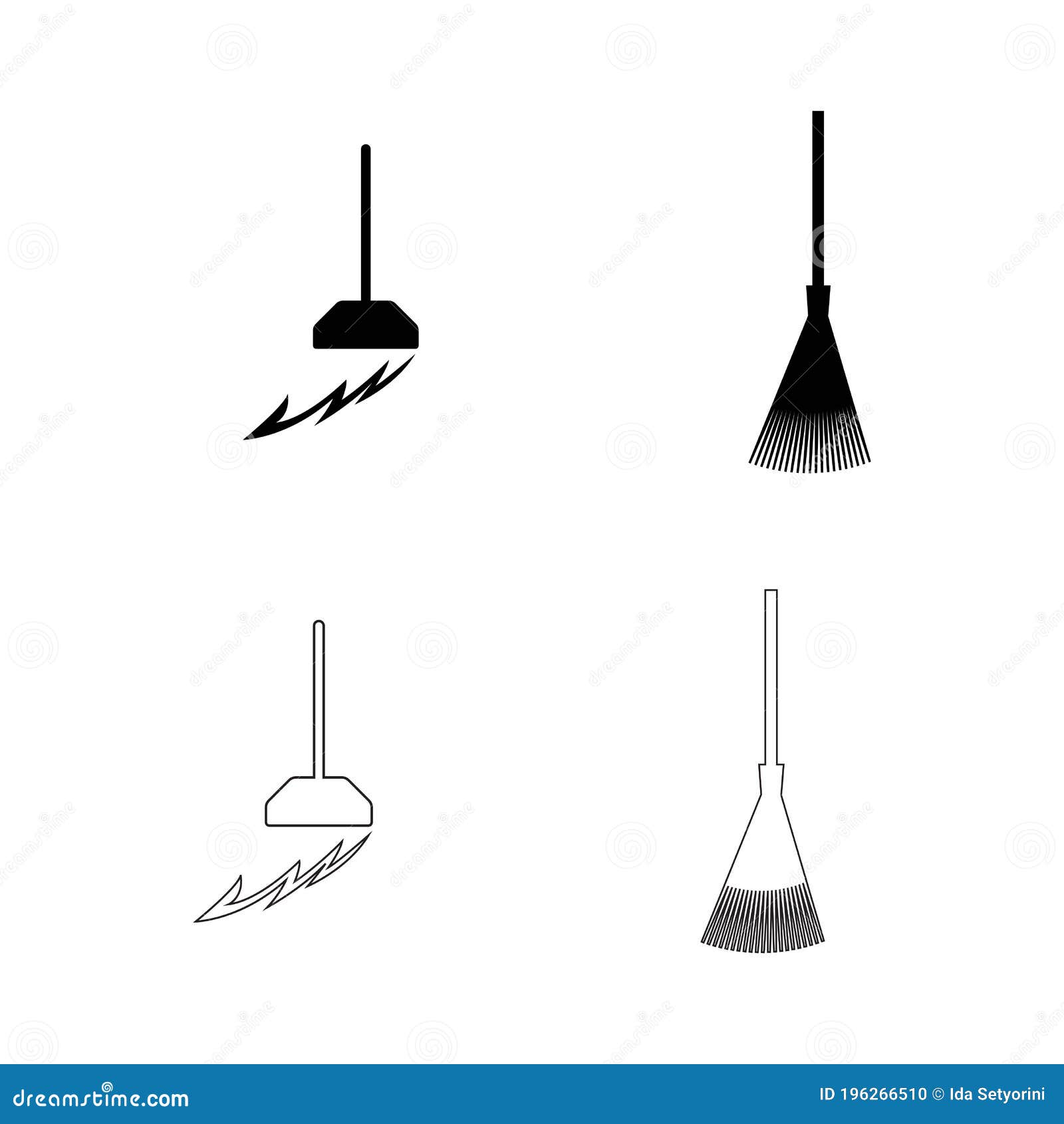 Broom logo stock vector. Illustration of logo, editable - 196266510