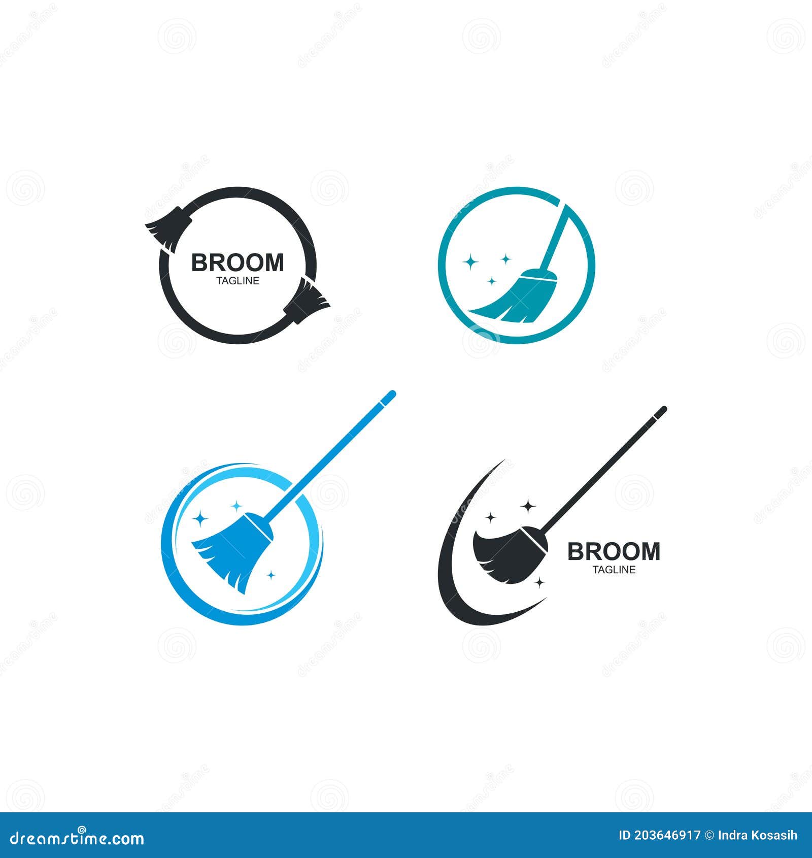 Broom Logo Vector Icon Illustration Stock Vector - Illustration of ...