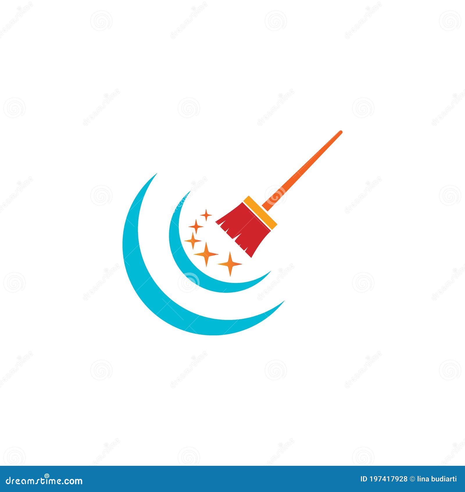 Broom logo stock vector. Illustration of flat, cleaner - 197417928