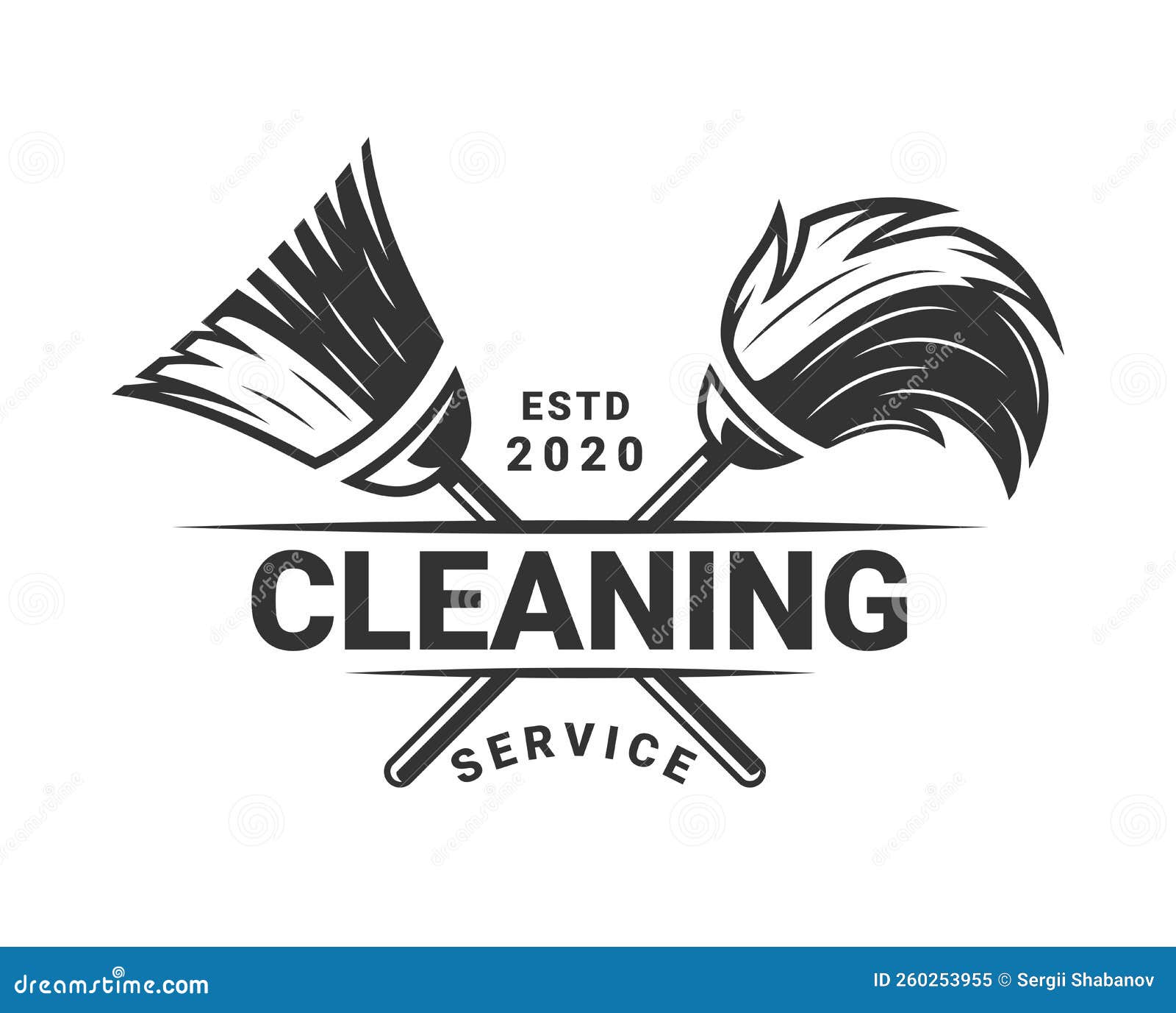 Broom and mop stock vector. Illustration of broom, home - 260253955