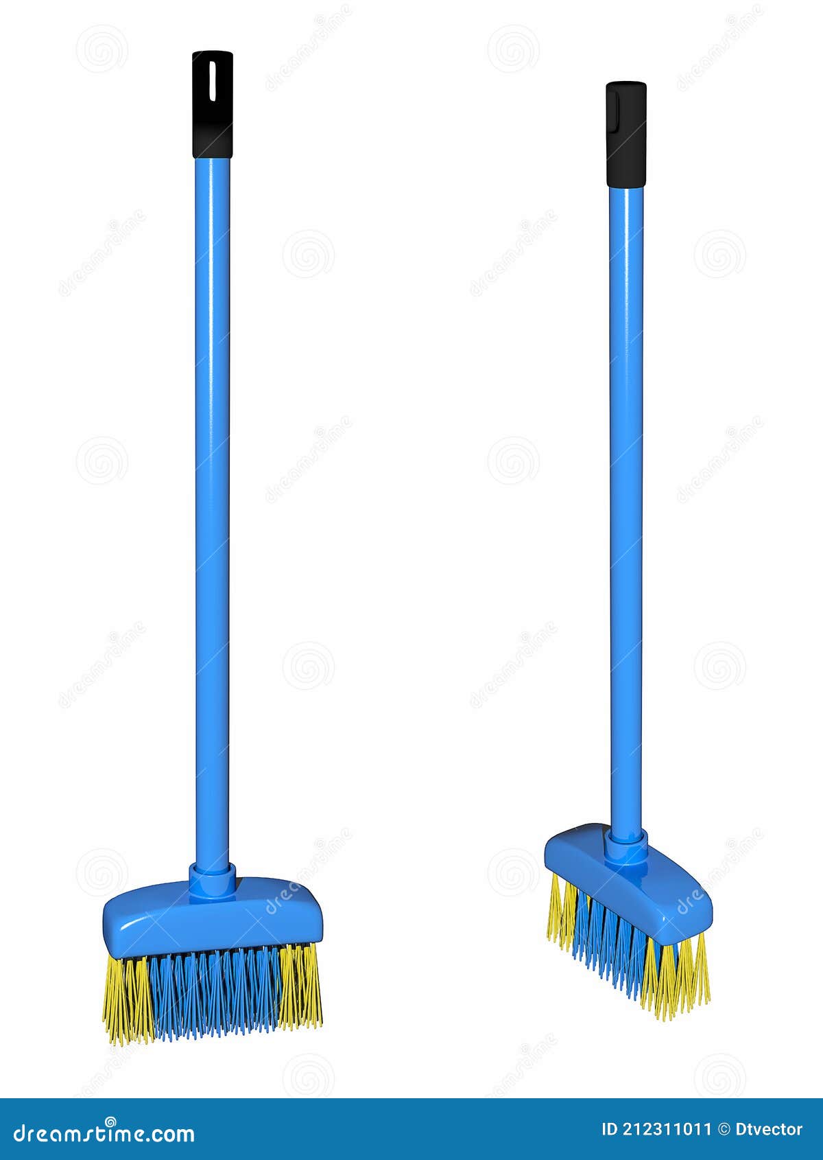 Broom Set Blue Color Isolated Stock Image - Image of work, clean: 212311011
