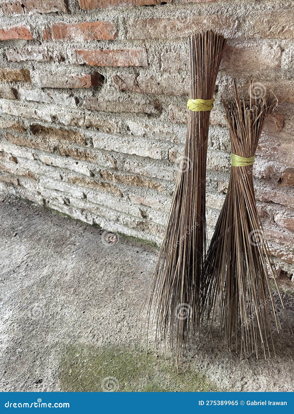 Broom Stick As a Tool for Cleaning the Yard Traditionally. Stock Image ...
