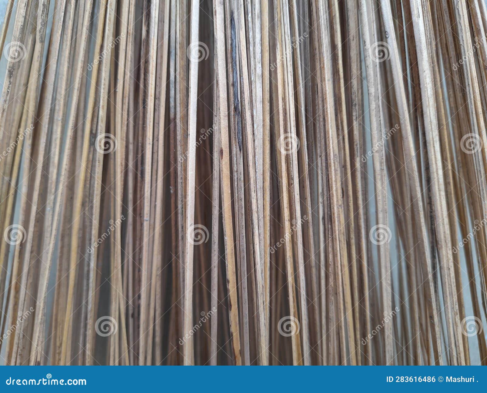 Broom Stick. Made from Coconut Leaf Sticks. Brown Wood Texture ...
