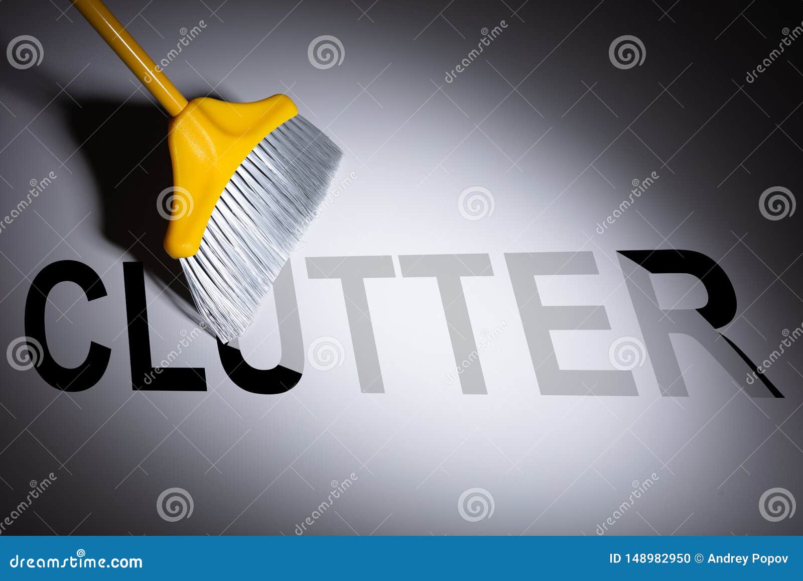 Broom Sweeping Clutter Word Stock Photo - Image of clutter, housework ...