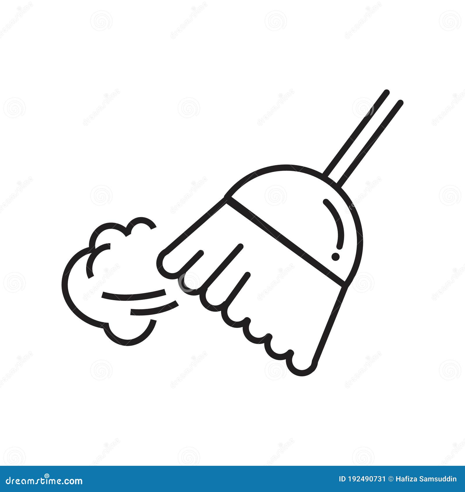 Broom Sweeping Dust. Vector Illustration Decorative Design Stock Vector ...