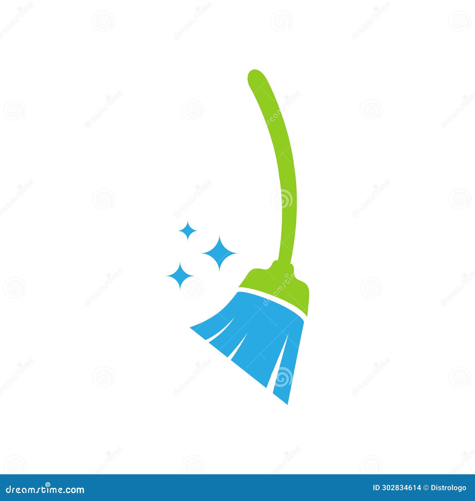 Broom Vector Icon Illustration. Broom Cleaning Logo Stock Vector ...