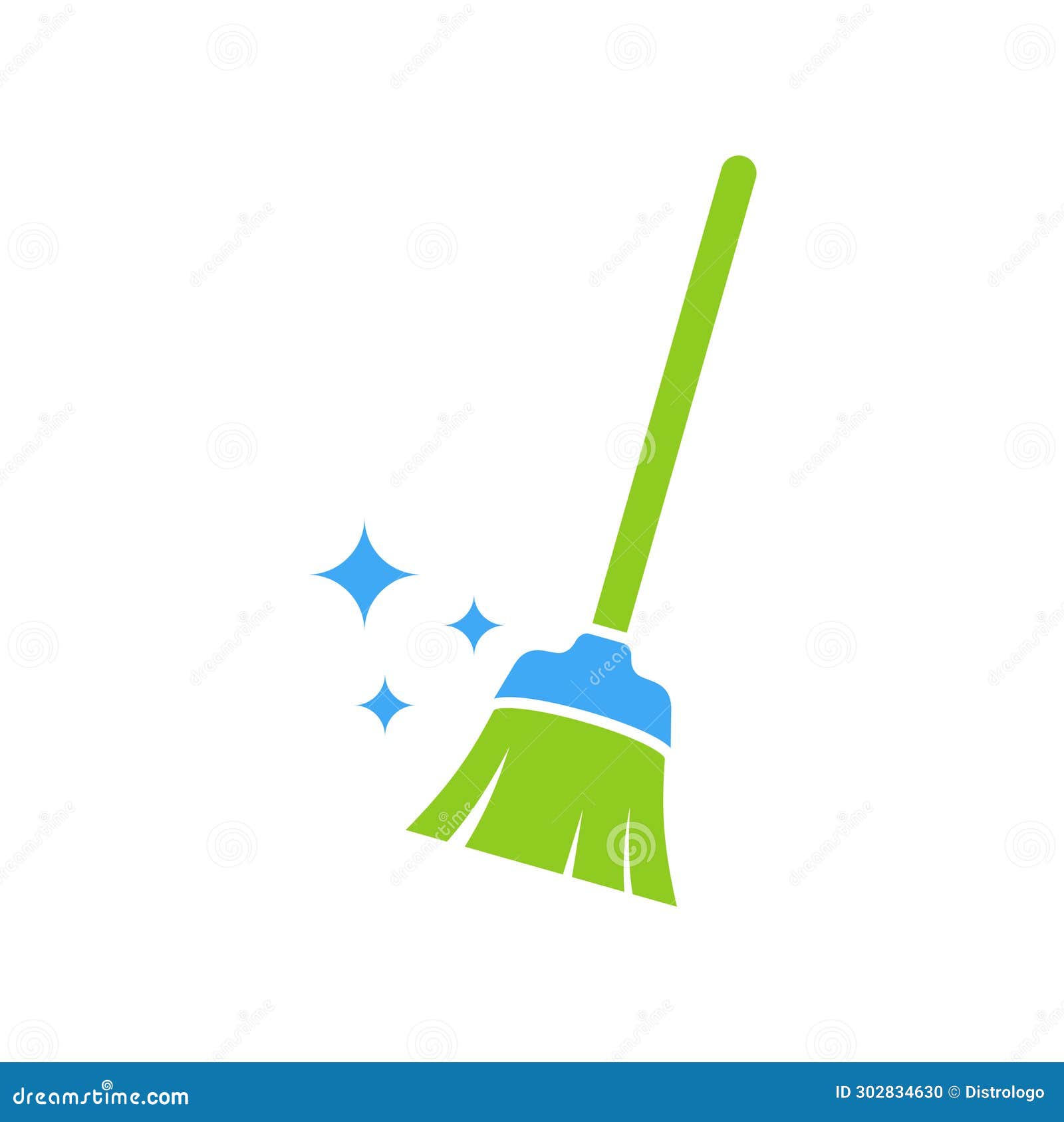 Broom Vector Icon Illustration. Broom Cleaning Logo Stock Vector ...