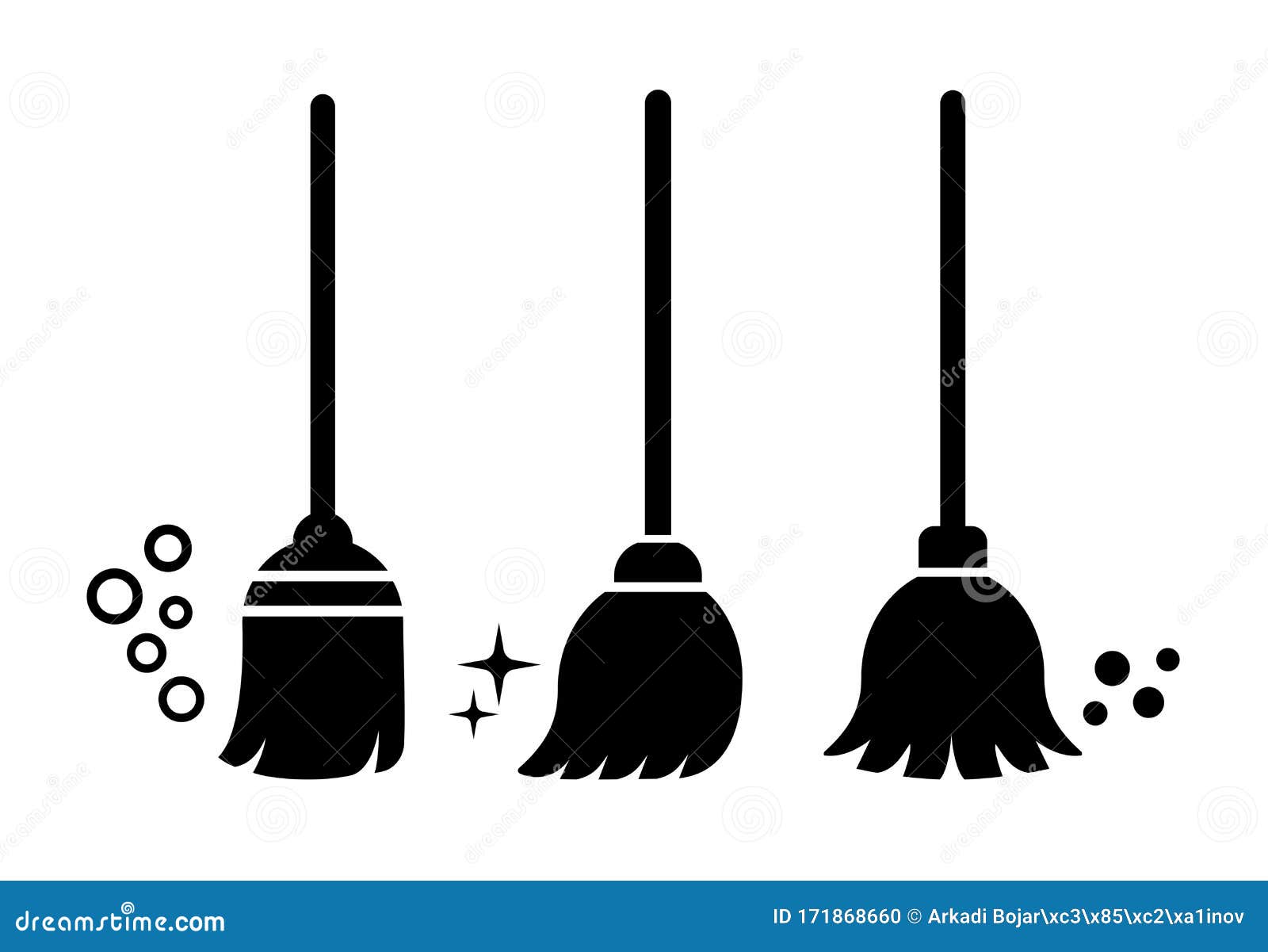 Broom vector icon stock vector. Illustration of floor - 171868660