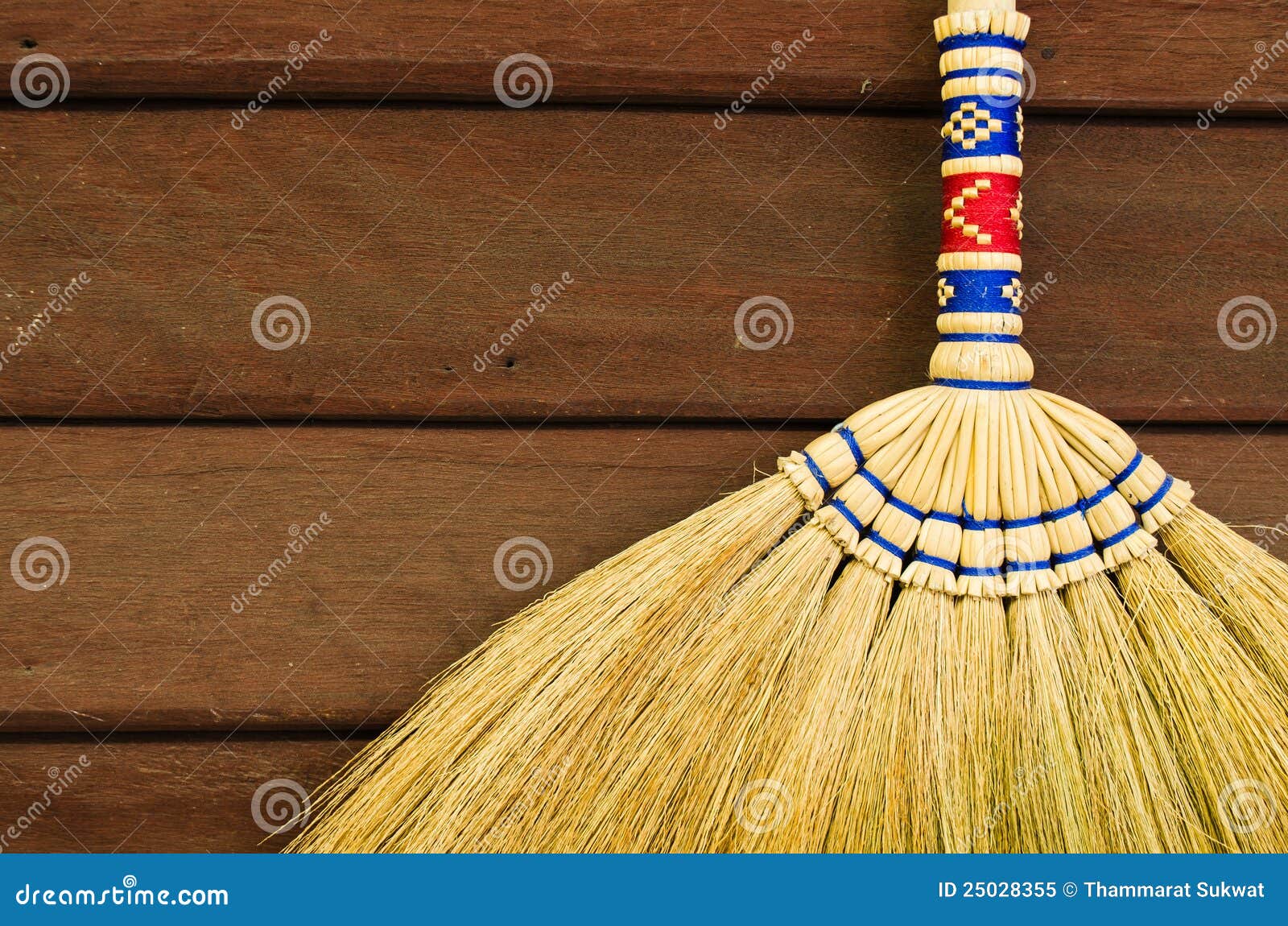 Broom on wooden wall stock image. Image of dust, maintenance - 25028355