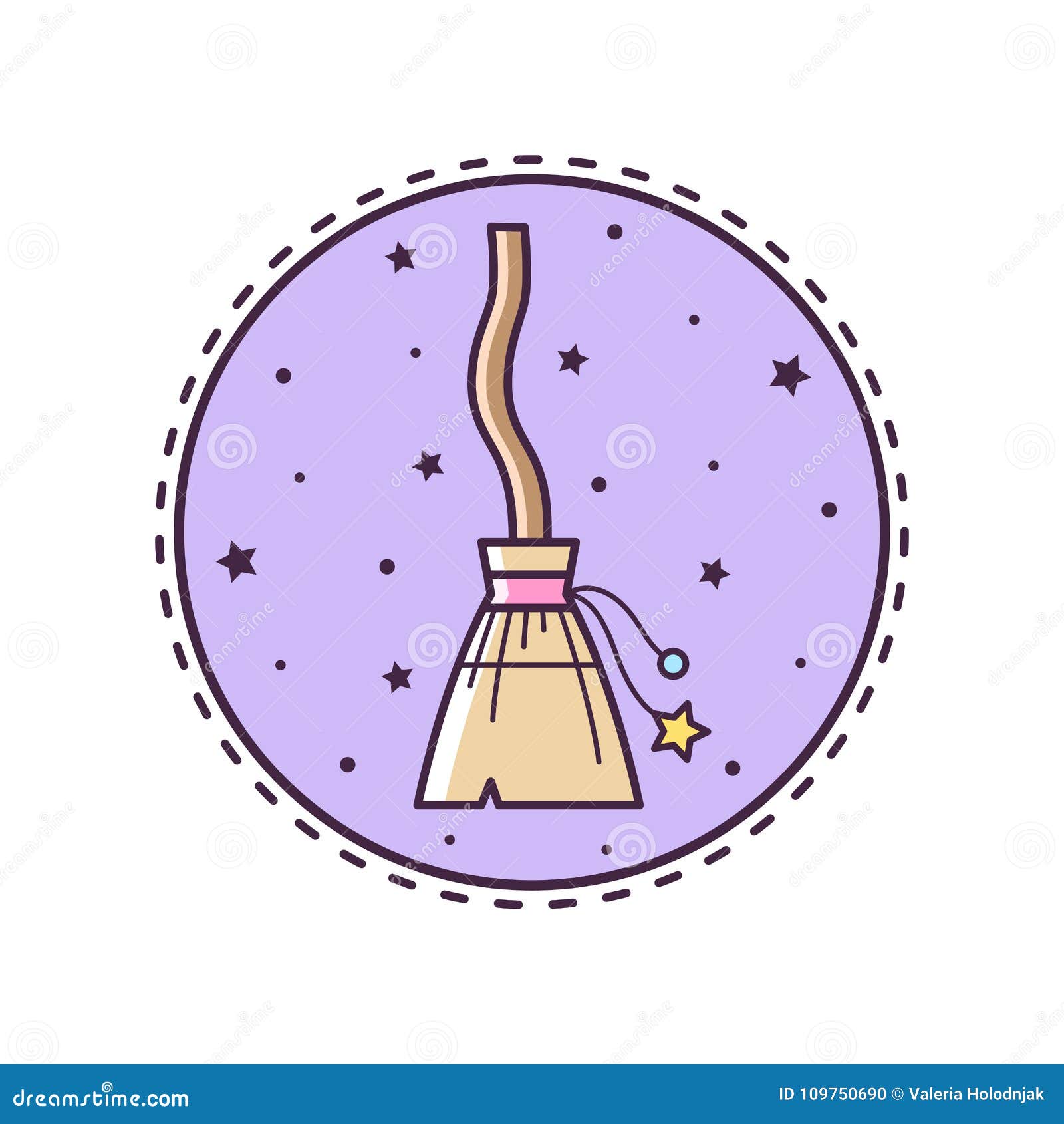 Broomstick. Vector Illustration. Stock Vector - Illustration of magic ...