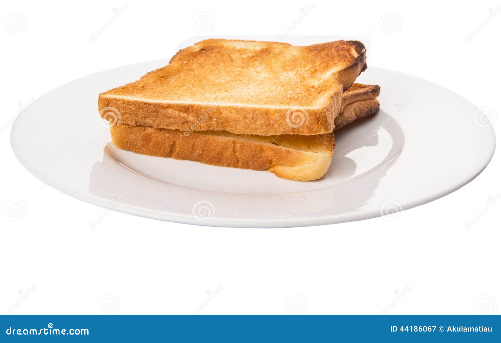 Brot-Toast Auf Weißer Platte III Stockbild - Bild von mahlzeit, weizen ...