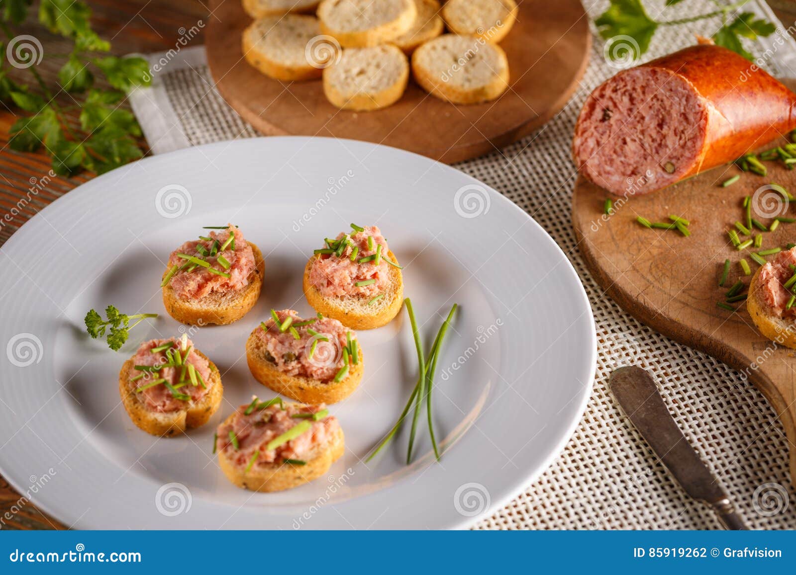 Brot- und Teewurst stockfoto. Bild von brot, sandwich - 85919262