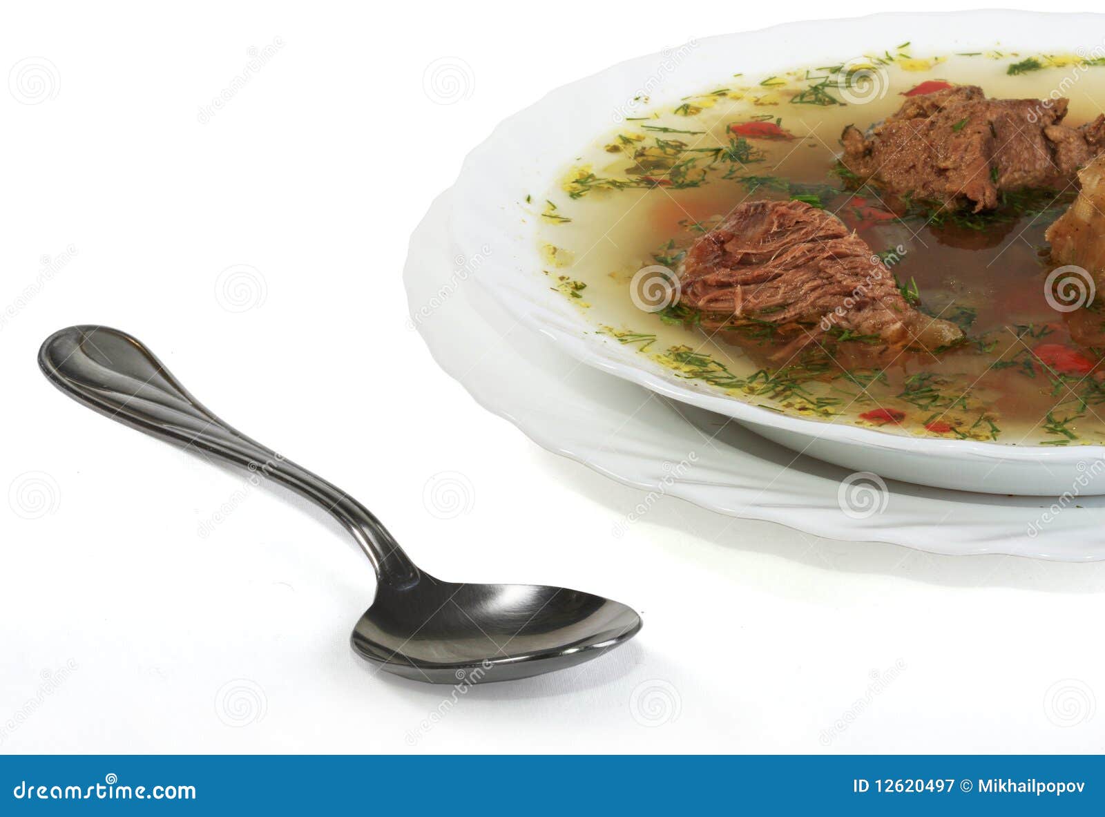 Broth meat stock image. Image of cookery, broth, plates - 12620497