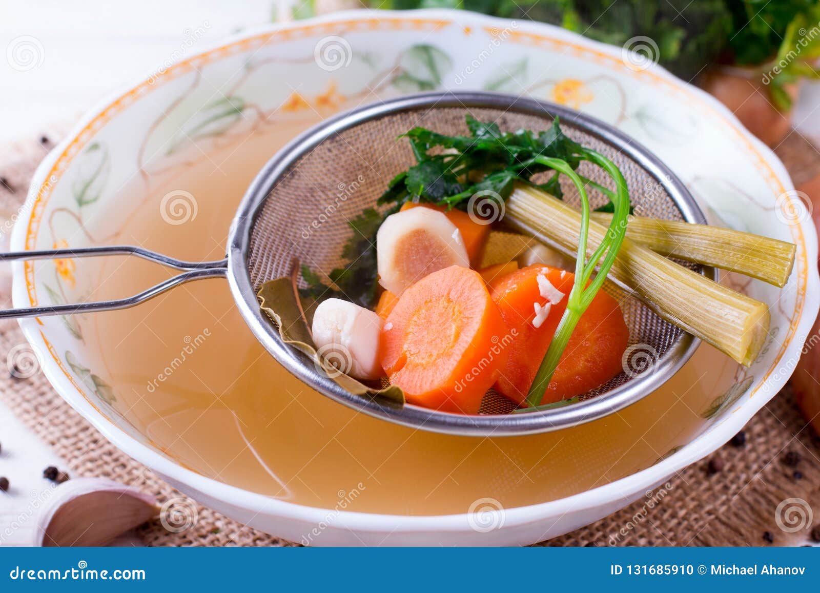 Broth Transparent To the Broth Pot on White Background Stock Photo ...