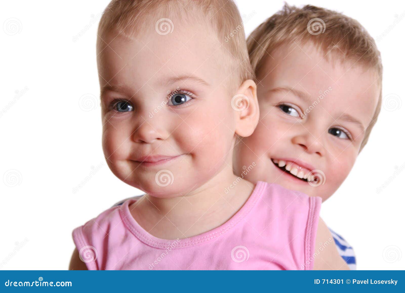 Brother behind sister stock image. Image of girl, child - 714301