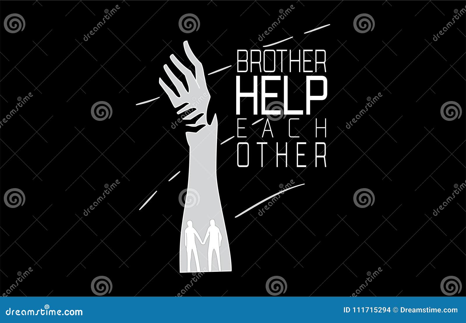 Brother Help Each Other Quotes Vector Design Stock Illustration ...