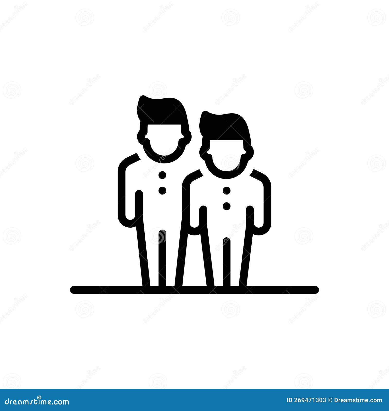 Black Solid Icon for Brother, Buddy and Together Stock Vector ...