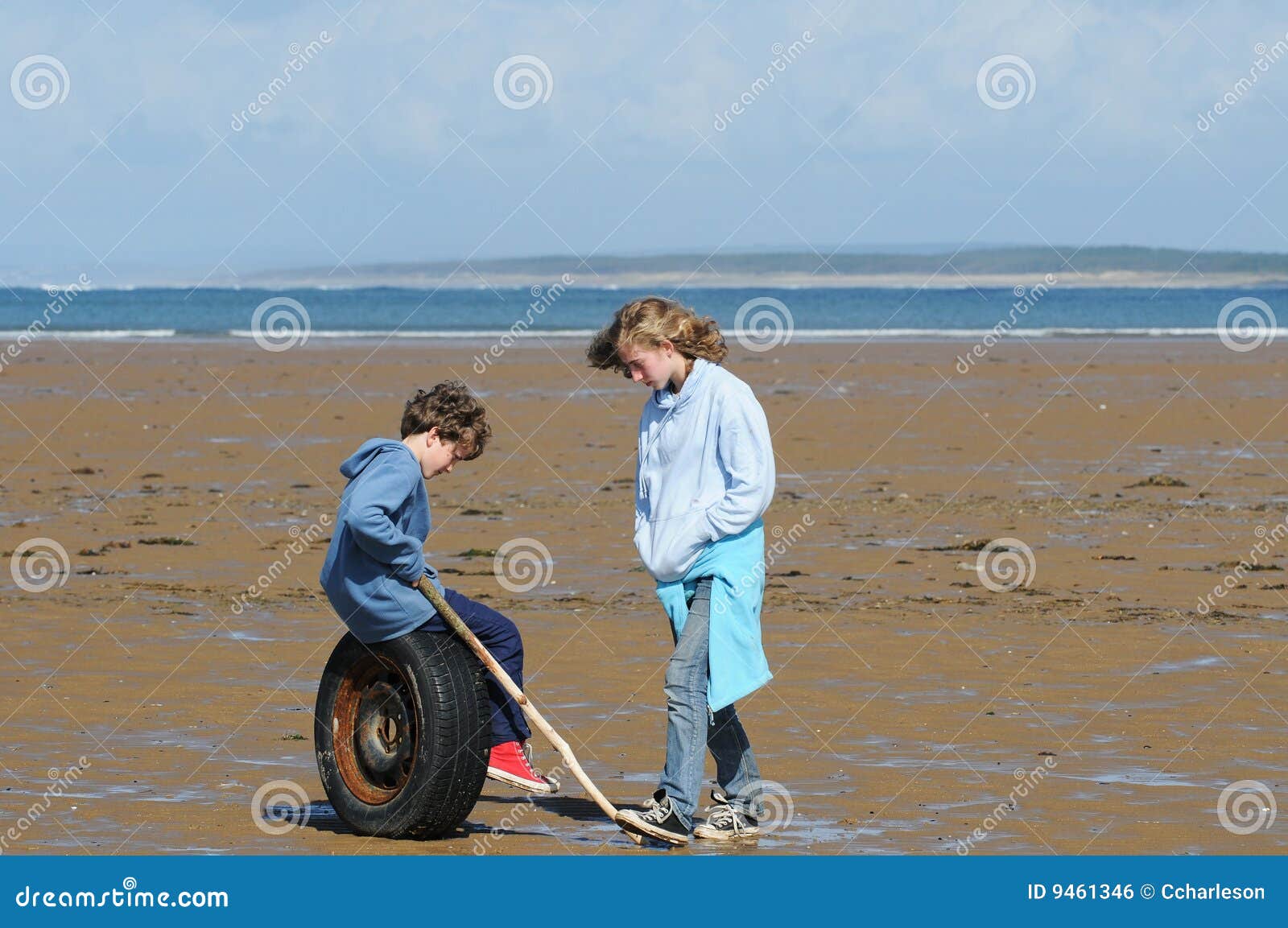 Brother and Sister at the Beach Stock Photo - Image of shoreline, fresh ...
