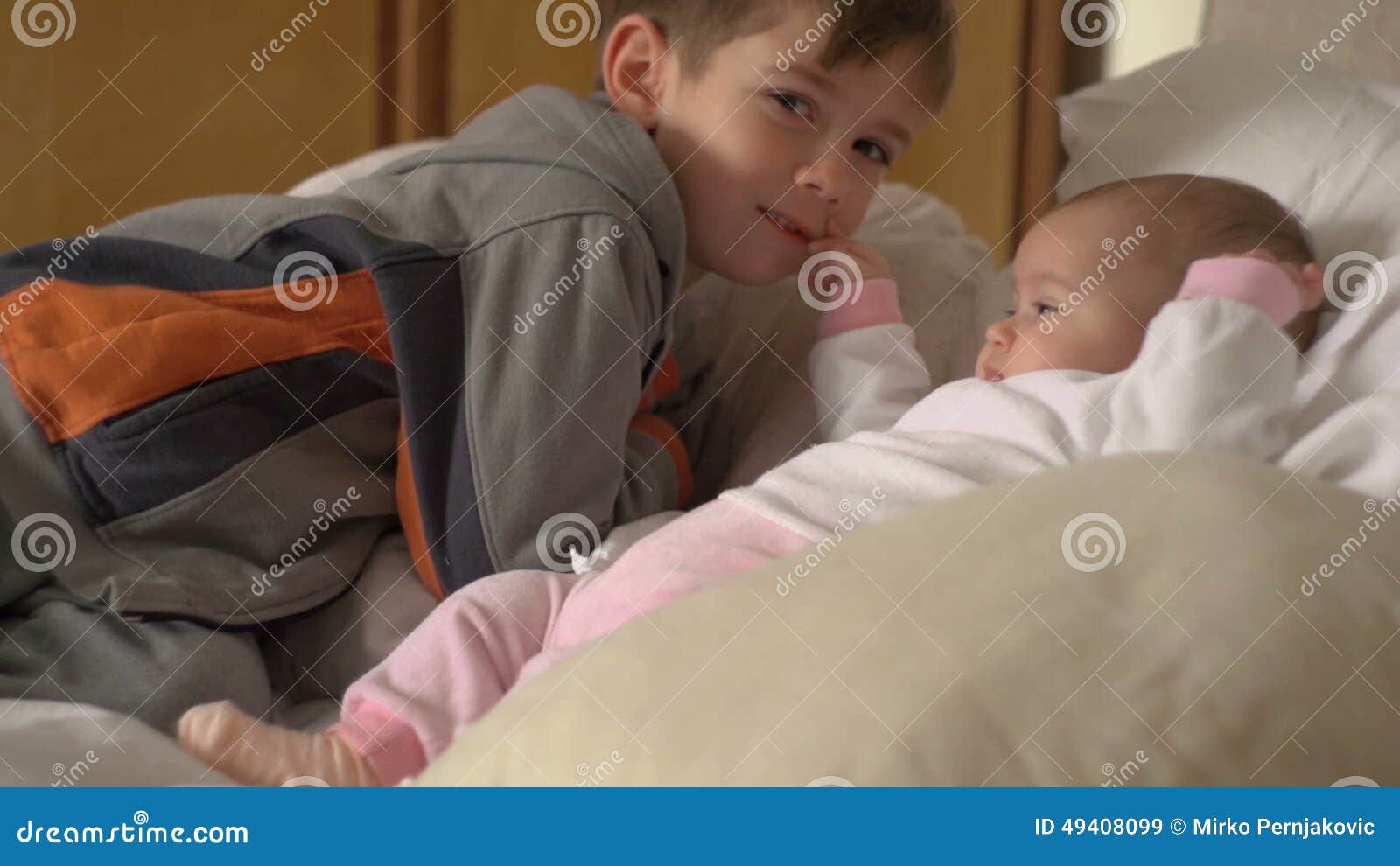 Brother and Sister in Bed Cuddling Stock Video - Video of siblings ...