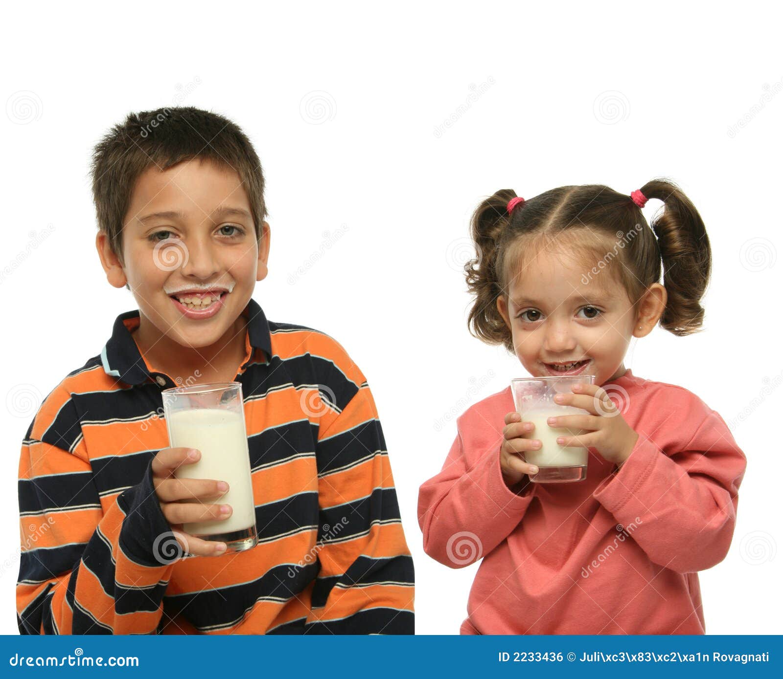 Brother and Sister Drinking Mi Stock Photo - Image of growth, happy ...