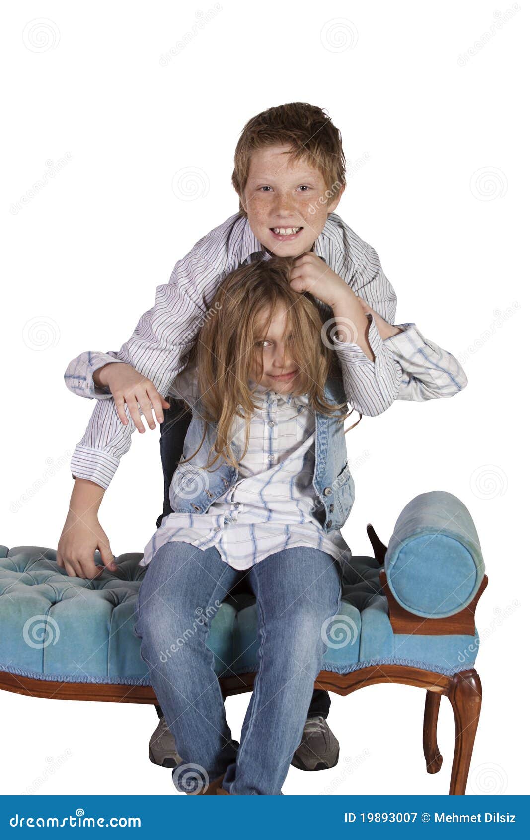Brother and Sister Goofing Around Stock Image - Image of cute, portrait ...