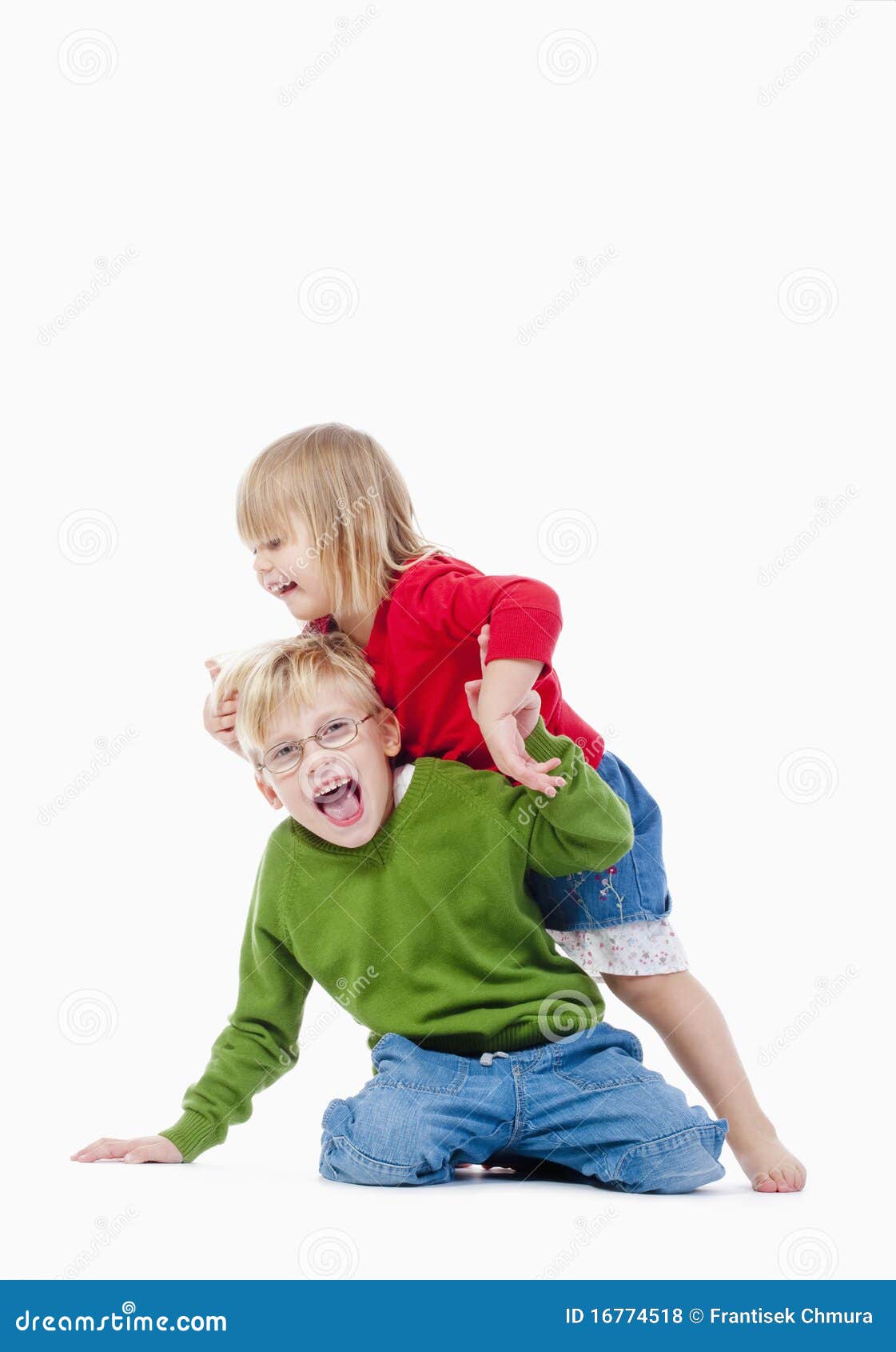 Brother and Sister Having Fun Stock Photo - Image of glasses, playing ...