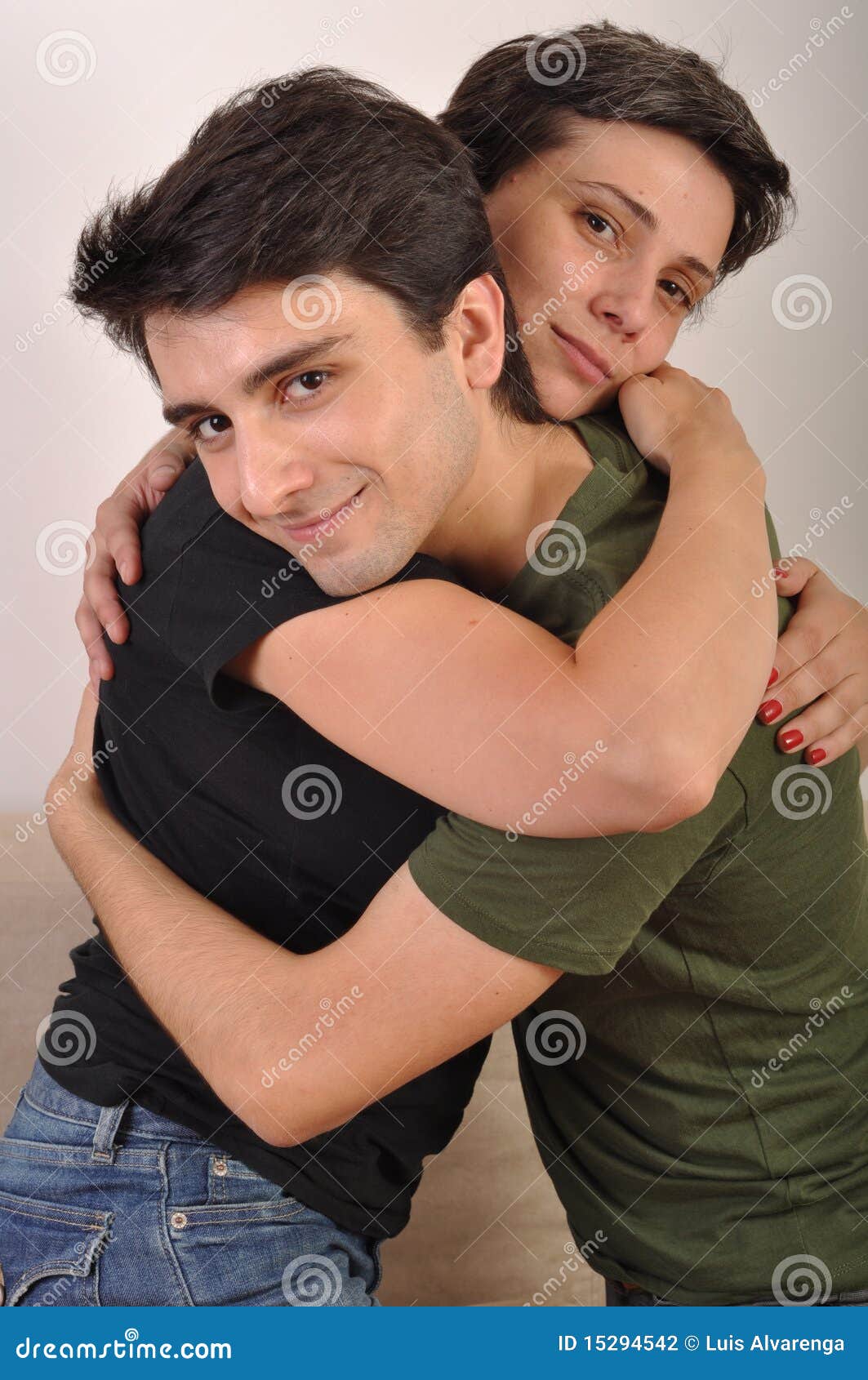 Brother and sister hugging stock photo. Image of friends - 15294542