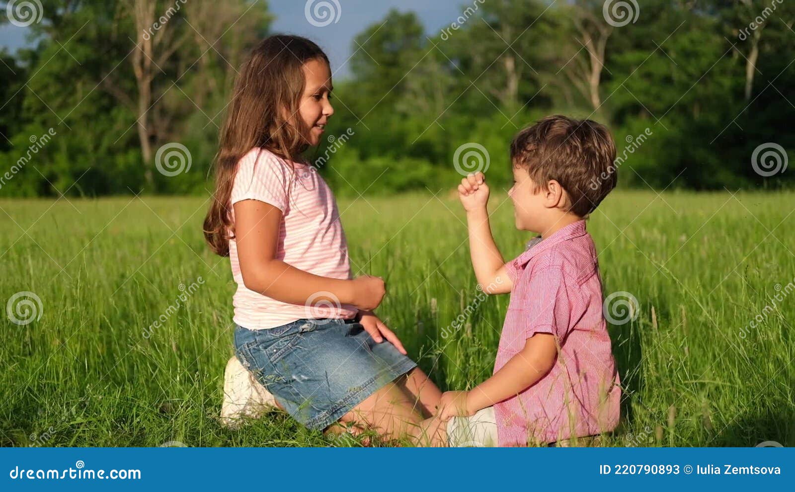 Brother And Sister Play Together Outdoor Stock Video Video Of Playful Concept 220790893