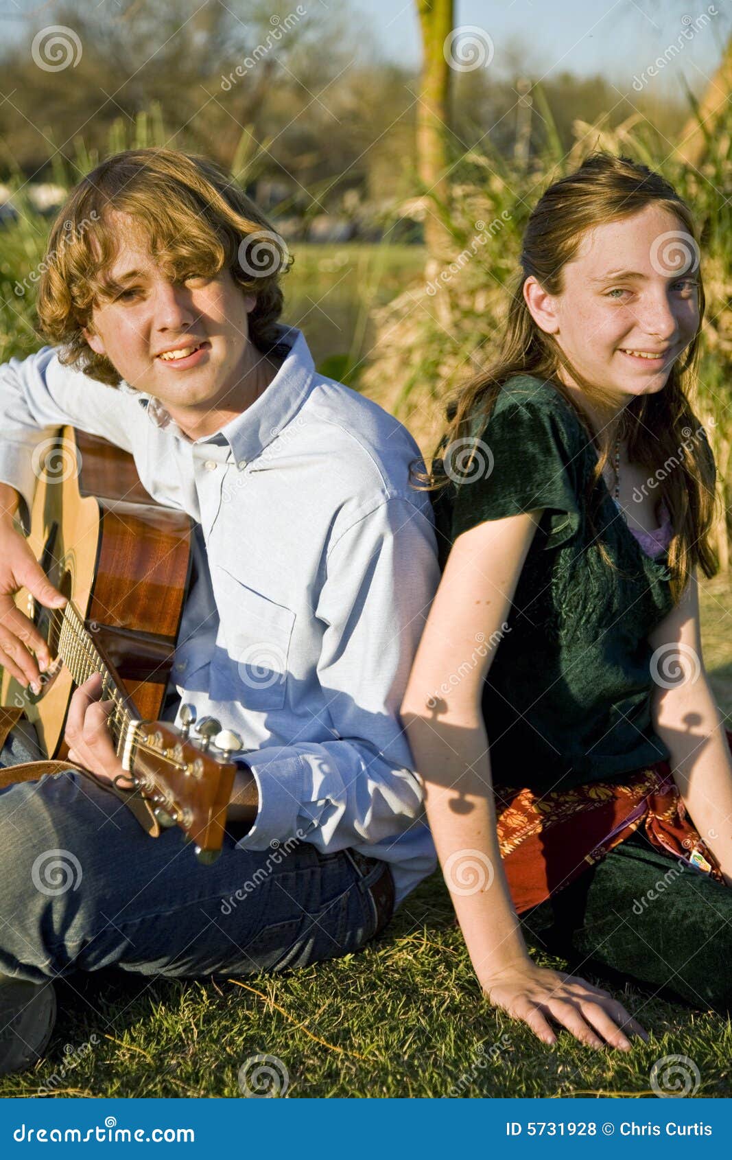 Brother and Sister Playing Music Stock Photo - Image of girl ...
