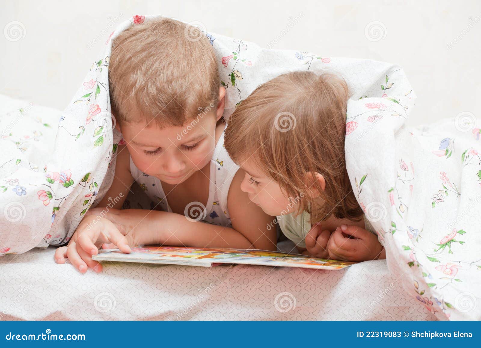 Brother and Sister, Reading a Bo Stock Image - Image of cute, expertise ...