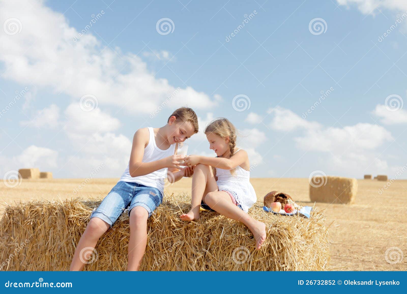 Brother and Sister Share a Meal Stock Photo - Image of crop, cropland ...