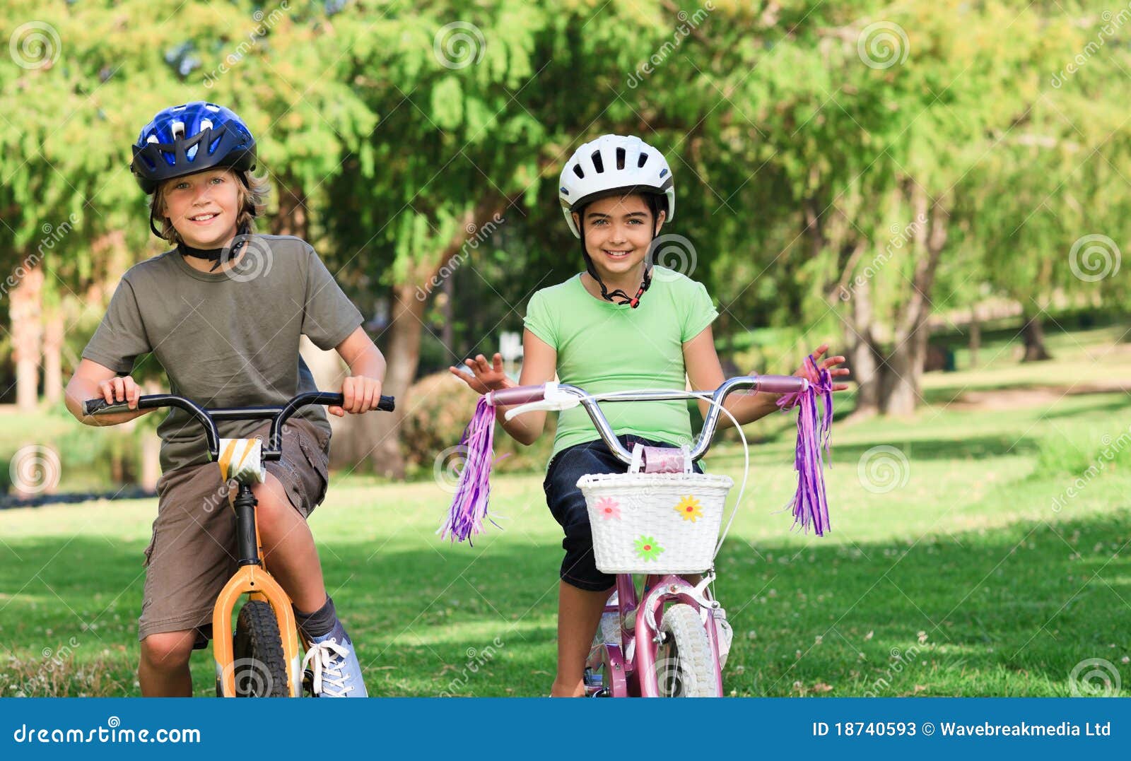 Brother and Sister with Their Bikes Stock Image - Image of sister ...
