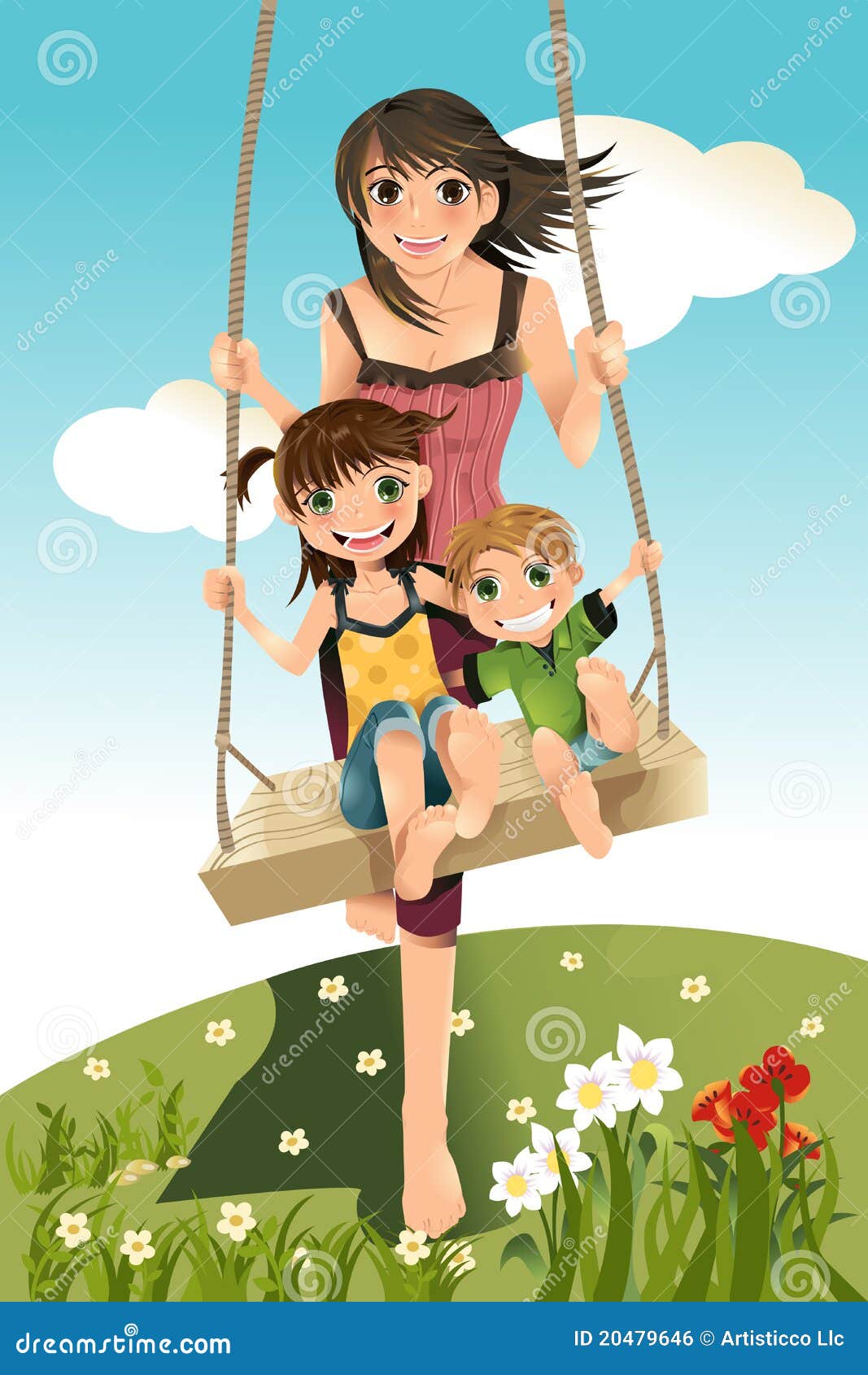 Brother and sisters stock vector. Illustration of toddler - 20479646